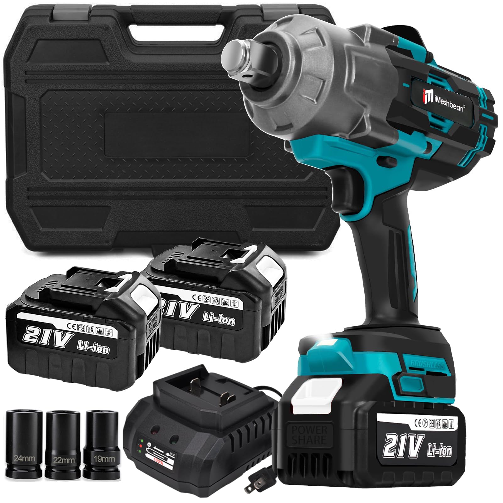 Cordless Impact Wrench 2000Nm(1549ft-lbs),3/4'' Brushless Heavy-duty ...