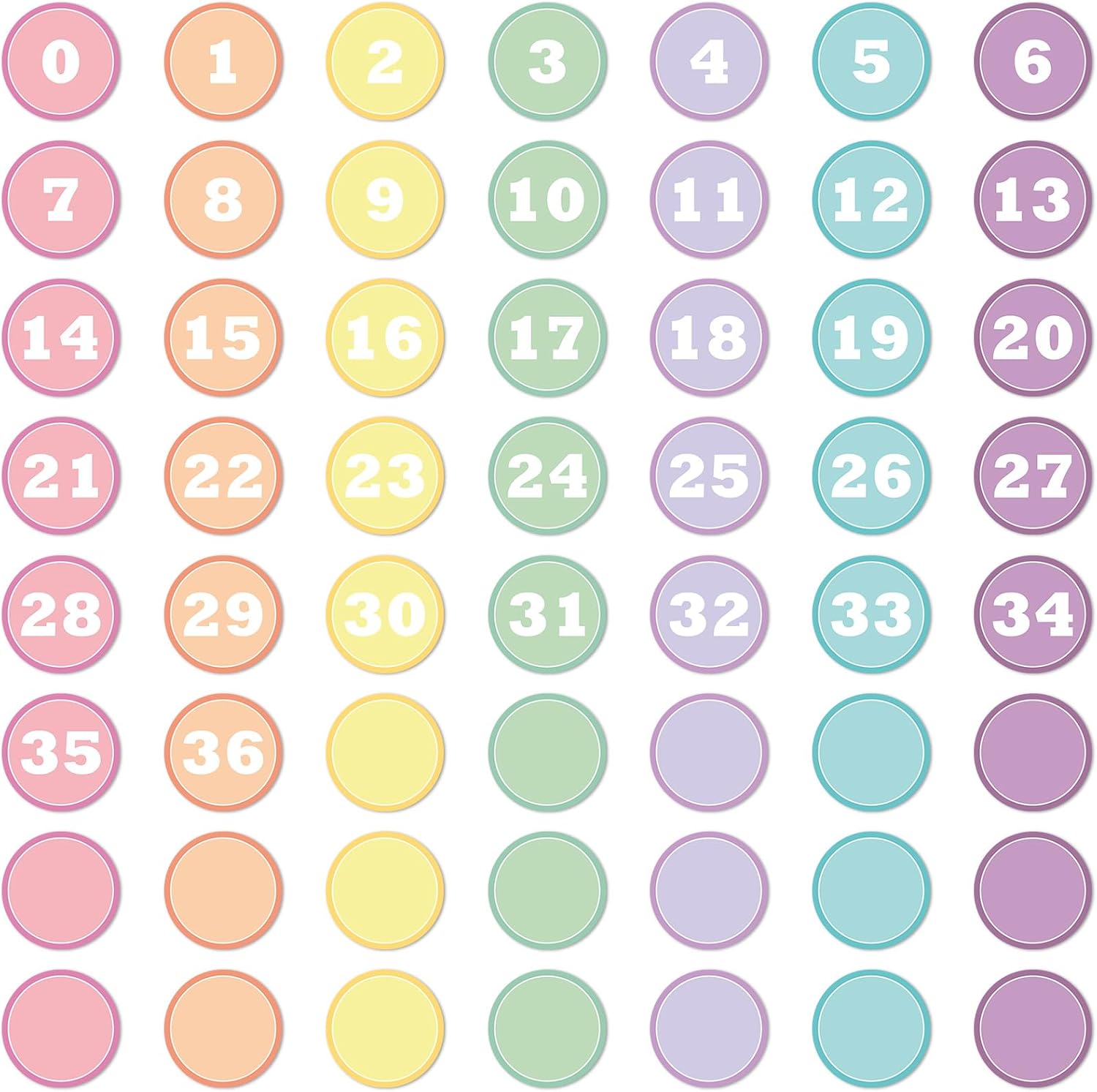 Amazon.com : 56PCS Numbers Magnetic Accents Round Colorful Number ...