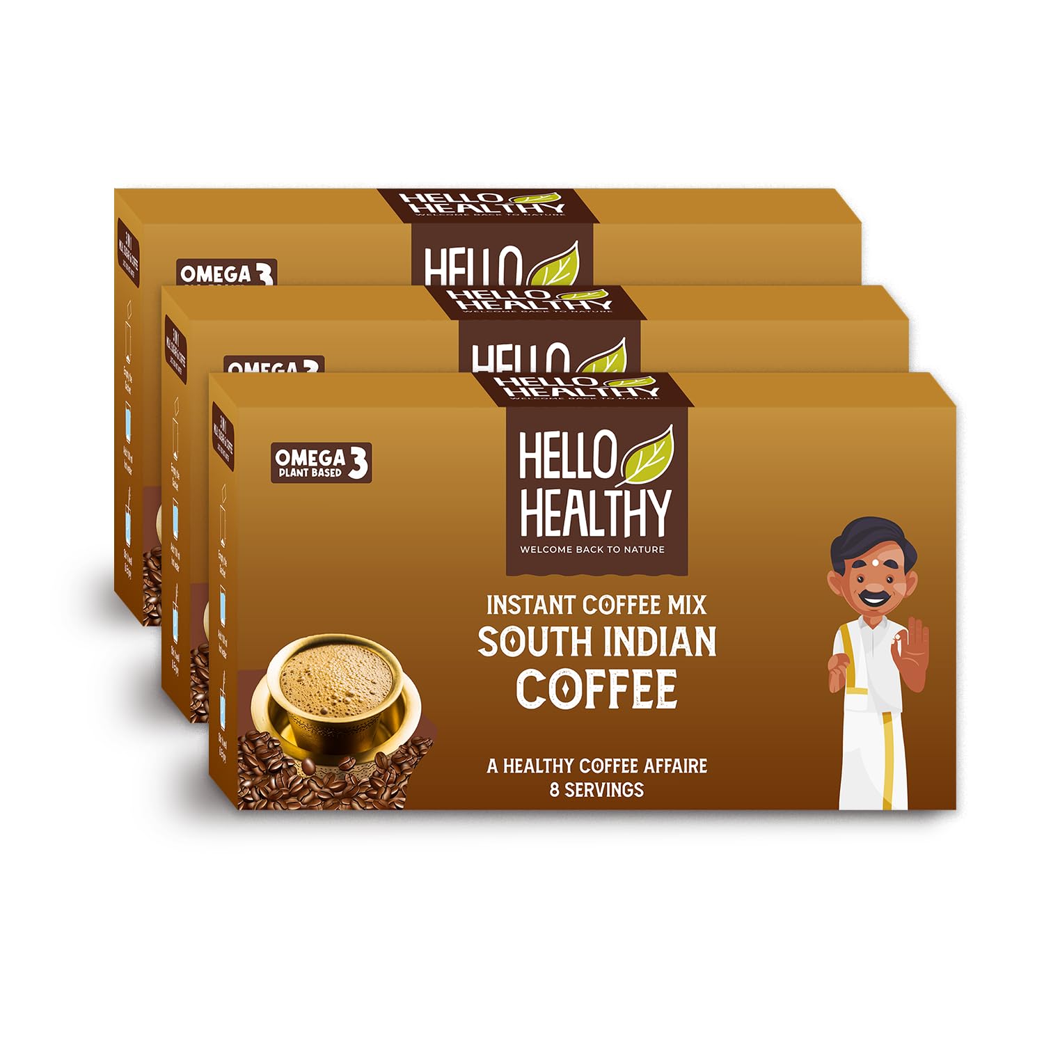 Hello Healthy Instant Coffee Mix Powder Sachets | South Indian | 24 ...