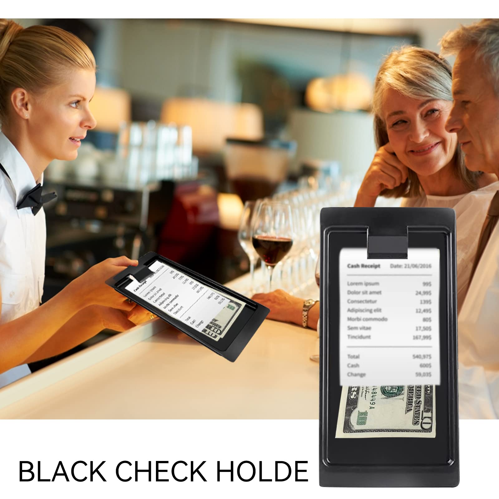 Snapklik.com : 32 Pieces Black Check Holders,Check Presenters For ...