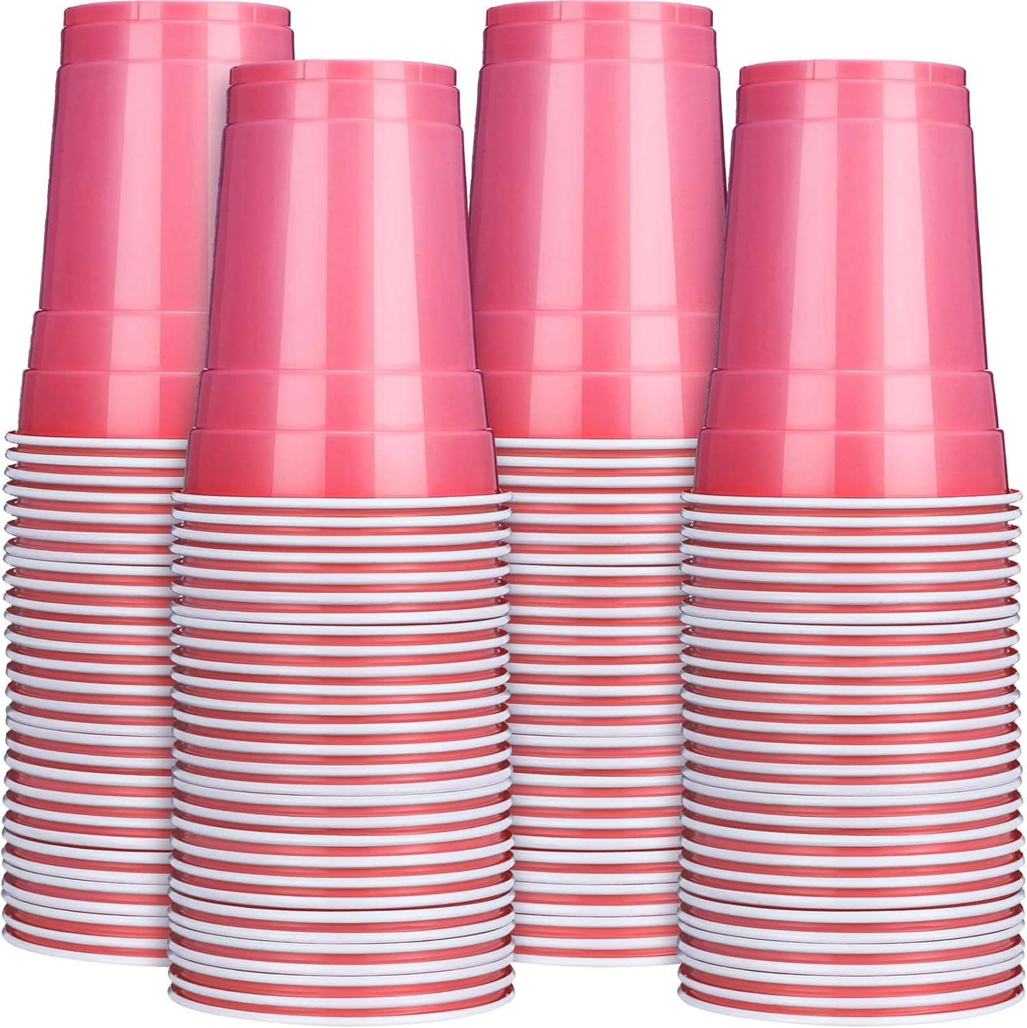 Amazon.com: Hoolerry 200 Pack Pink Plastic Cups 16 oz New Year Pink ...