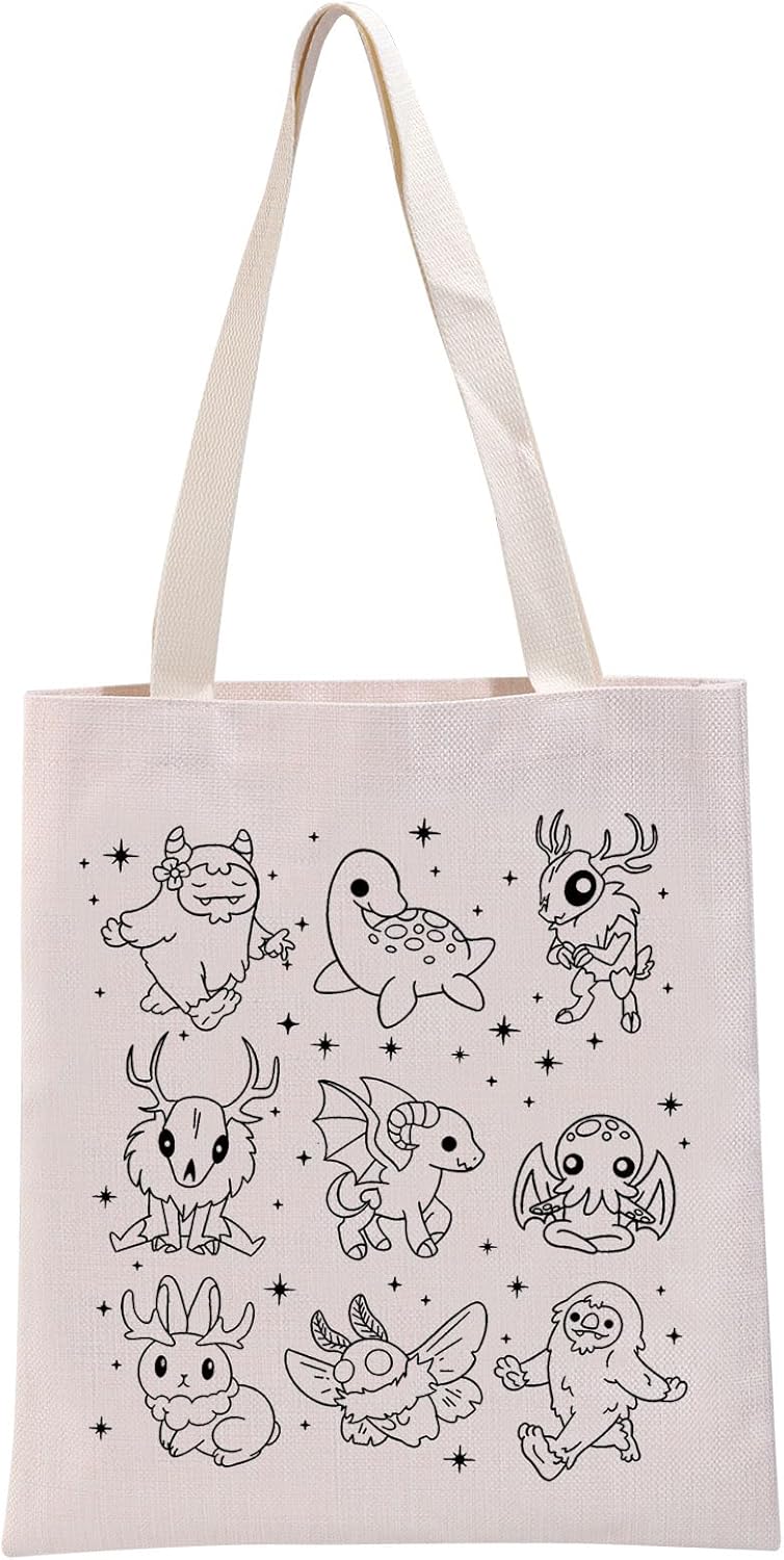Amazon.com | G2TUP Cryptozoology Lover Gift Celestial Cryptid Tote Bag ...