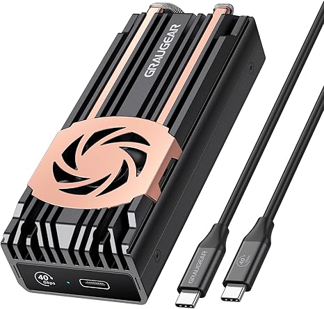Amazon.com: GRAUGEAR 40Gbps M.2 NVMe SSD Enclosure, USB4 NVMe SSD ...