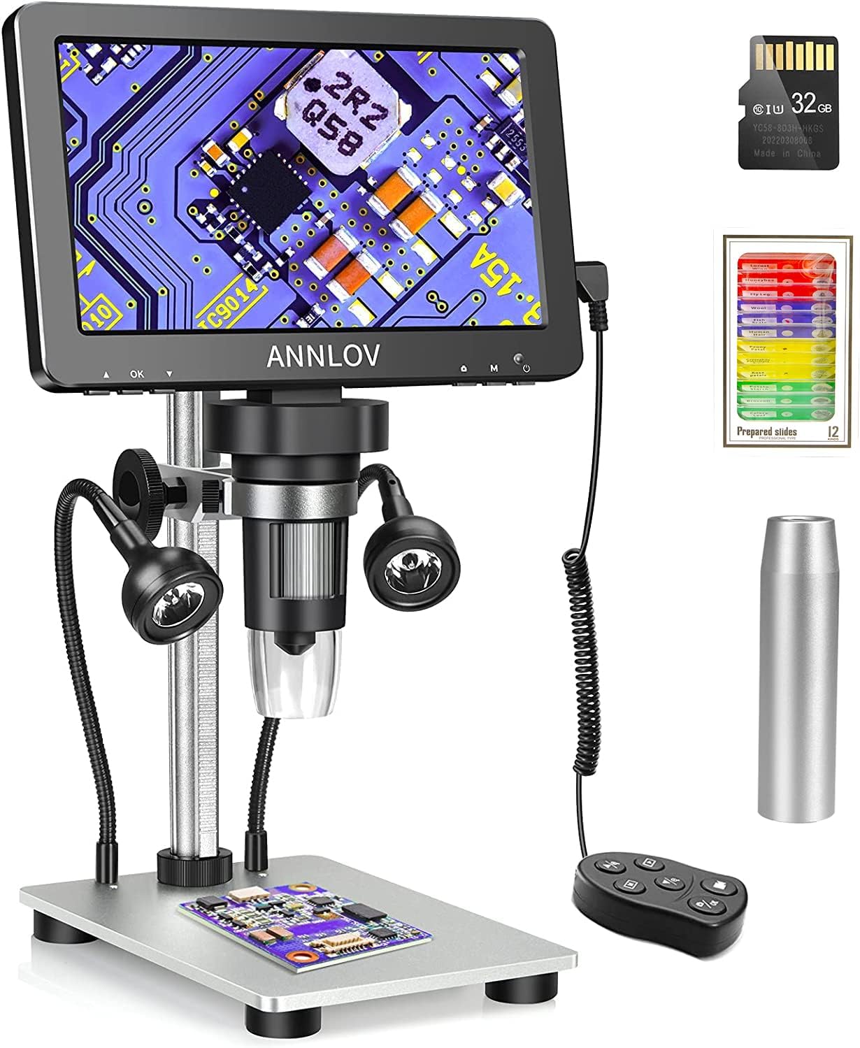 Amazon.com : ANNLOV 7" LCD Digital Microscope with 32GB TF Card 1200X ...