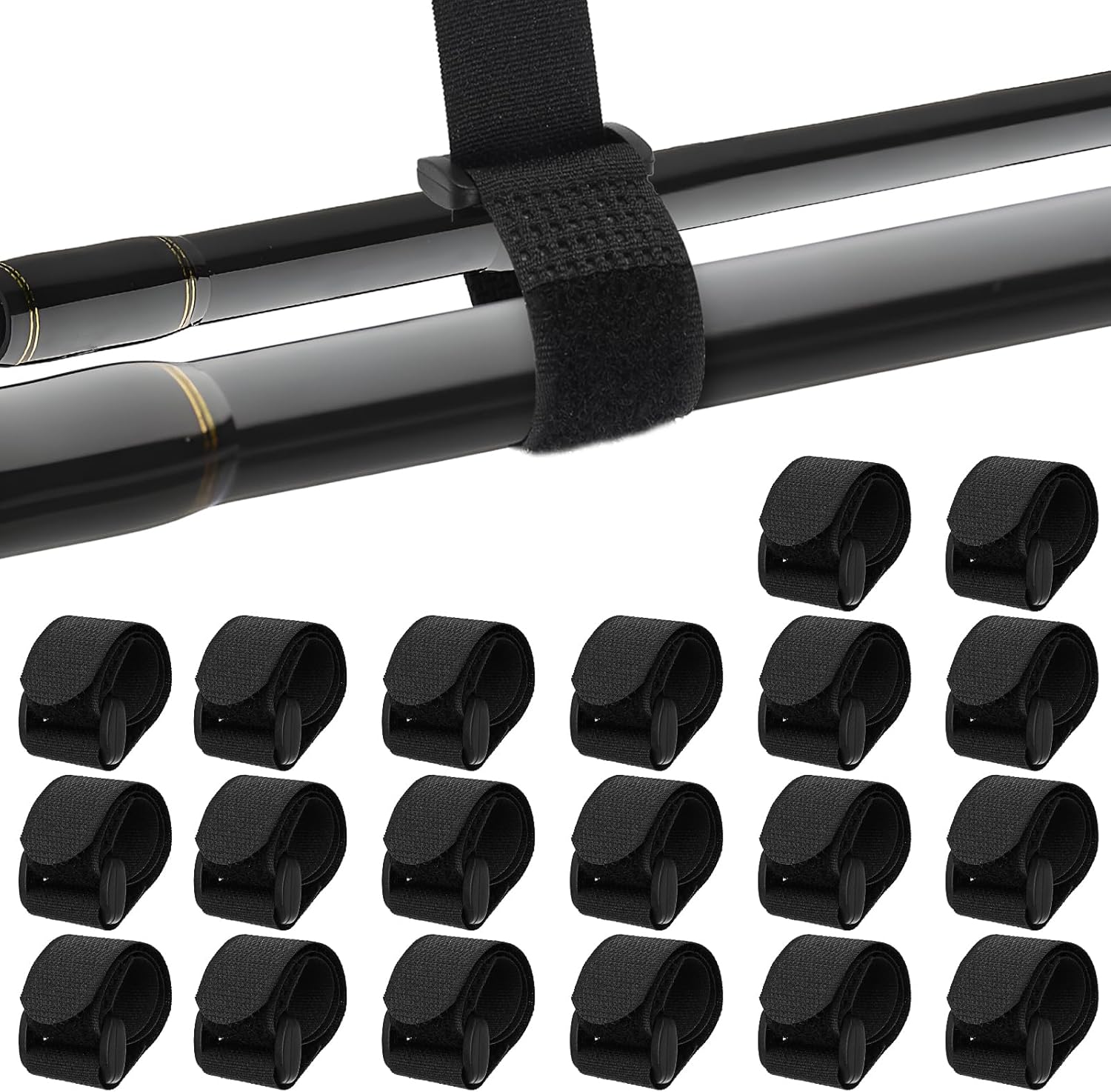 Amazon.com: Molain 20Pcs Fishing Rod Belt Stretchy Straps & Tackle Ties ...