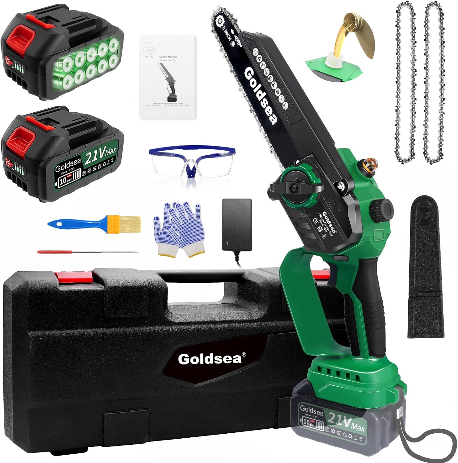 Amazon.com : Mini Chainsaw Cordless 8 Inch, Goldsea Electric Hand Chain ...
