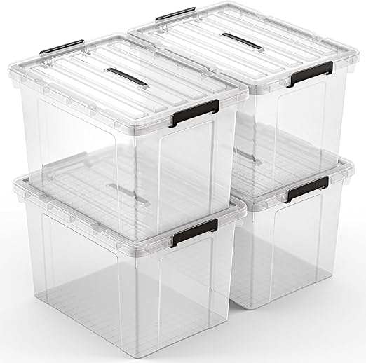 Amazon.com: Lifetime Appliance Parts 4 PACK 91 Qt. Plastic Storage Bin ...