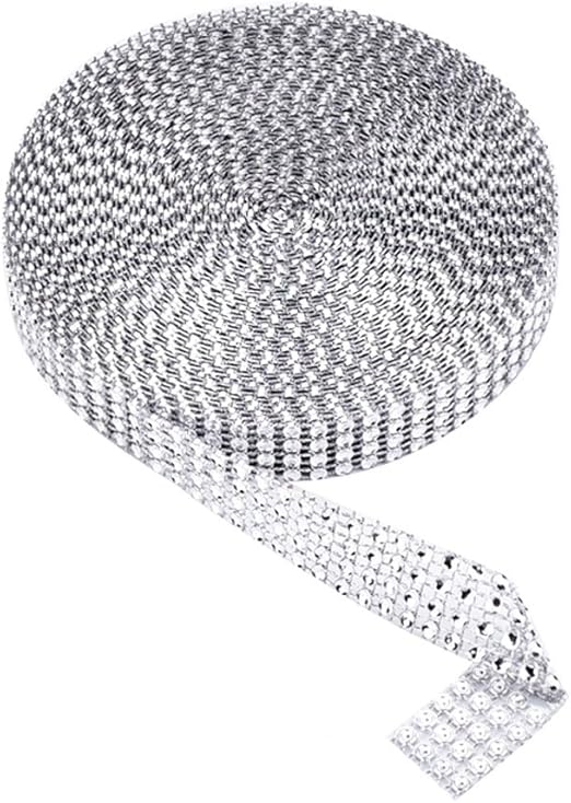 Amazon.com: EBOOT 4 Row 10 Yard Acrylic Rhinestone Diamond Ribbon for ...