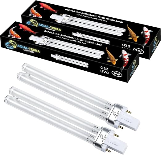 Aqua-Terra Lighting 9W Pond Filter Bulb – UVC Ultra Violet Bulbs for ...