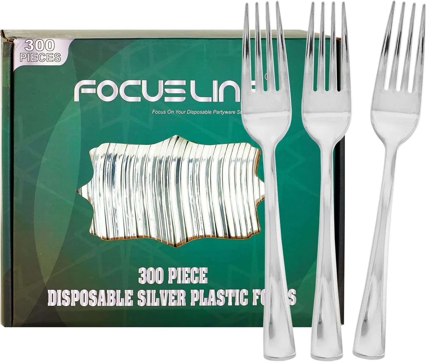 Amazon.com: WNA Reflections Heavyweight Plastic Utensils, Fork, Silver ...