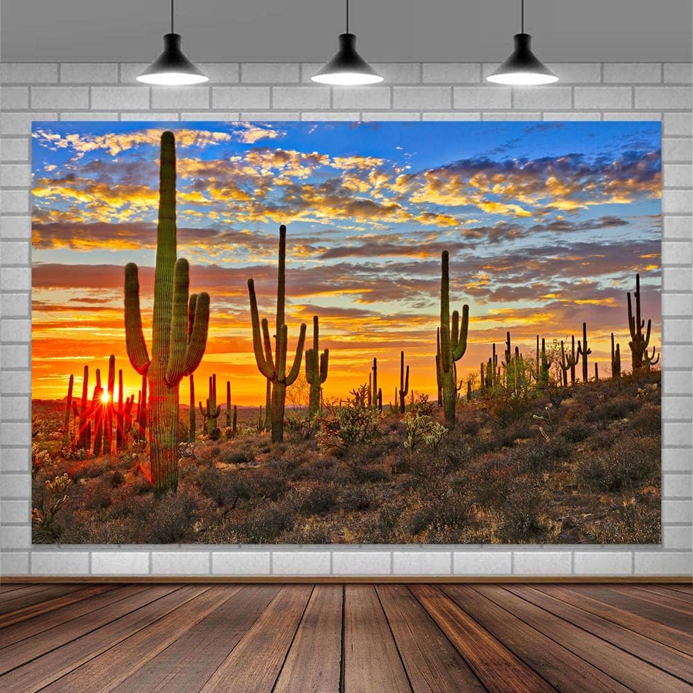 Amazon.com : ZTHMOE Fabric 7x5ft Desert Photography Backdrop Cactus ...