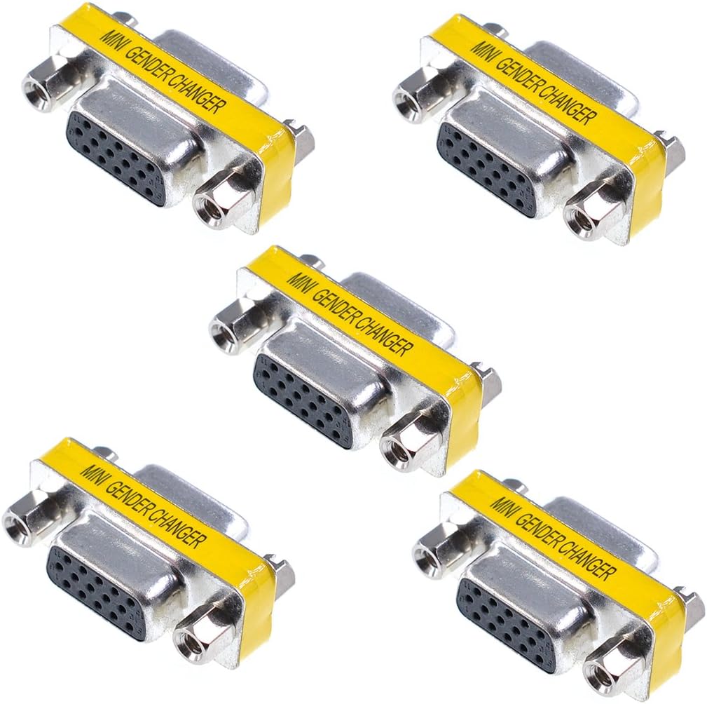 Amazon.com: Oiyagai 5Pcs HD DB15 VGA Female to Female Null Modem Serial ...