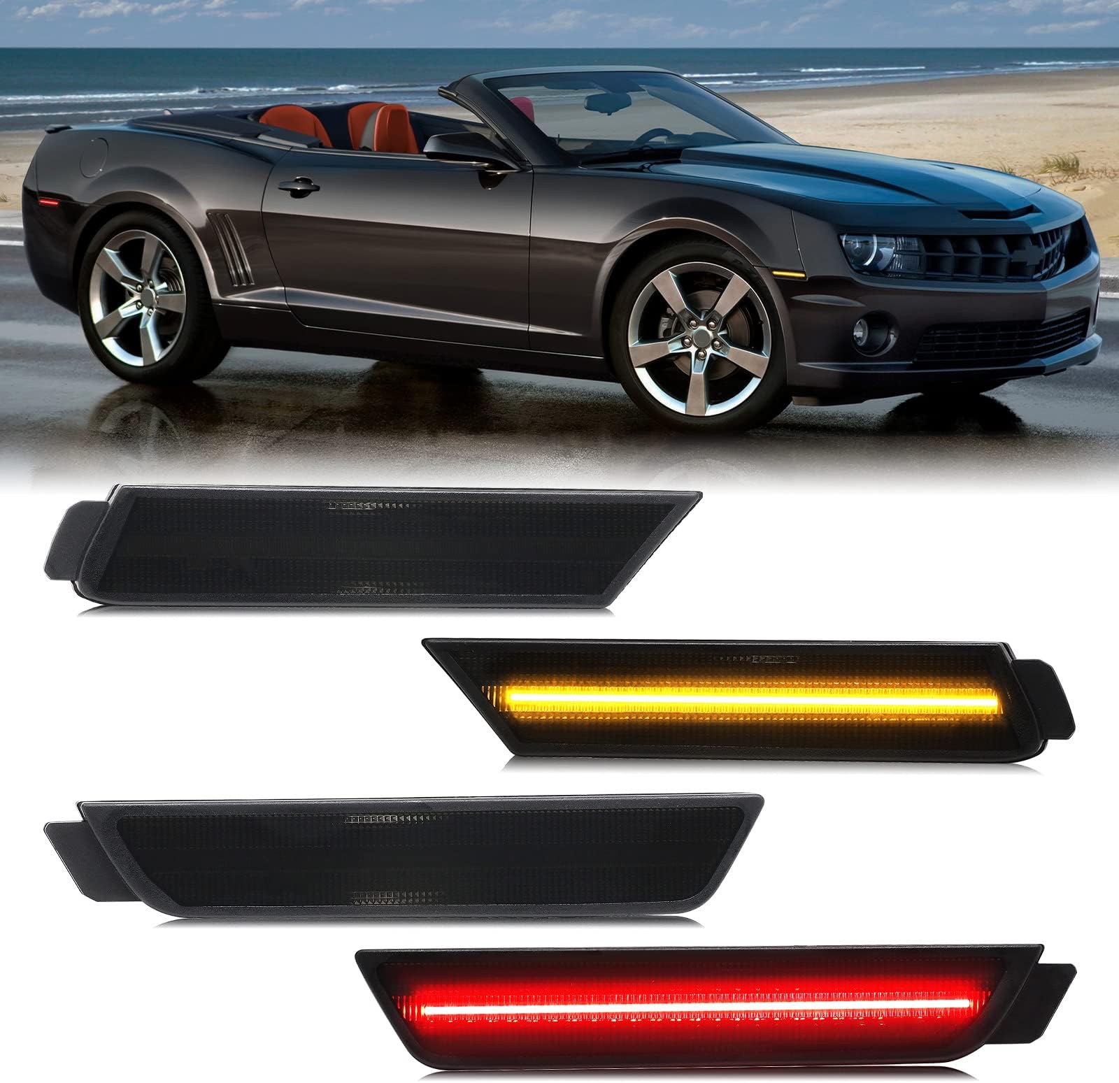 Amazon.com: Nrgedzam Full LED Front Side Marker Light Kit Bumper LED ...