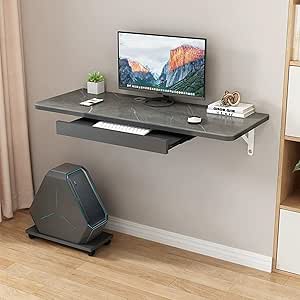 Amazon.com: Floating Desks for Small Spaces, Wall Mounted Workbench ...