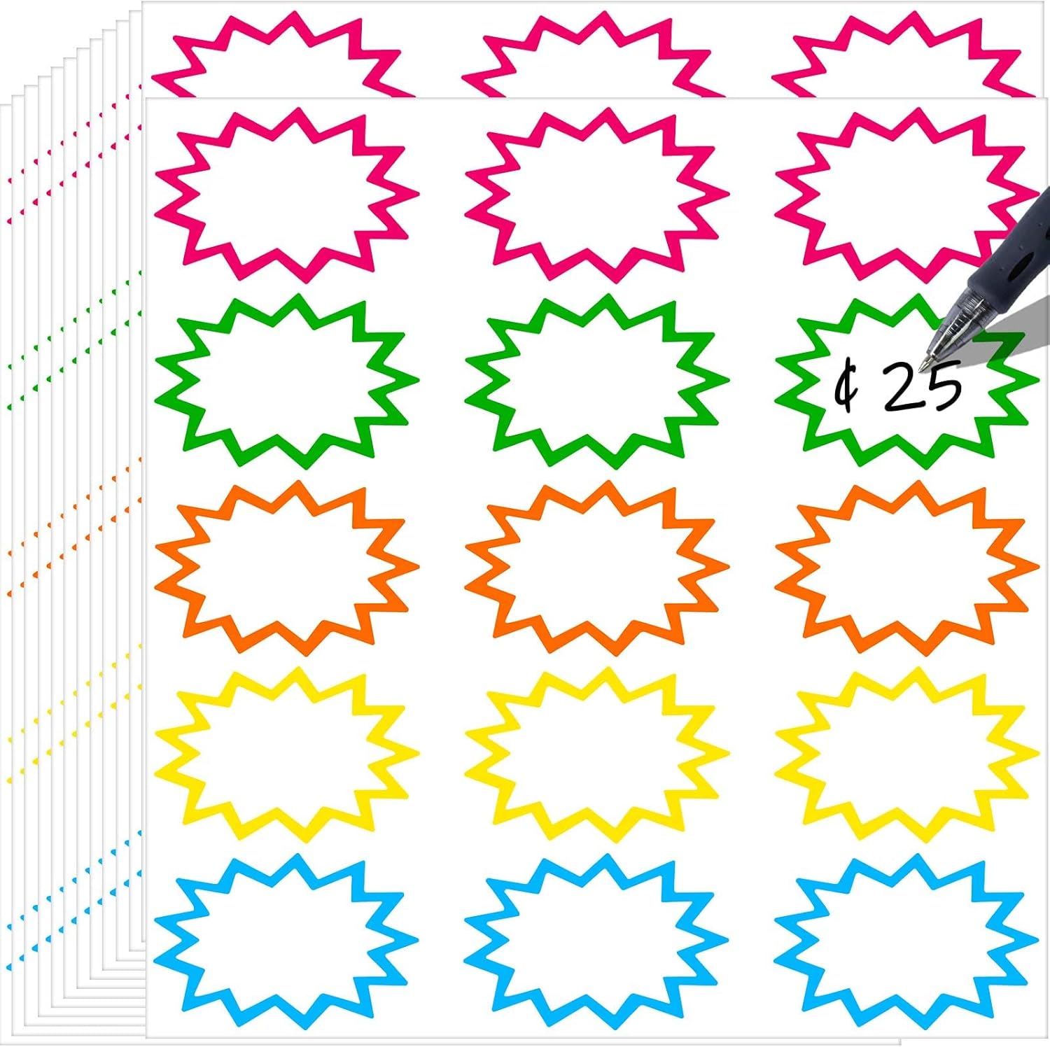 Amazon.com : 5 Color Blank Garage Sale Price Stickers, Multi-Use ...
