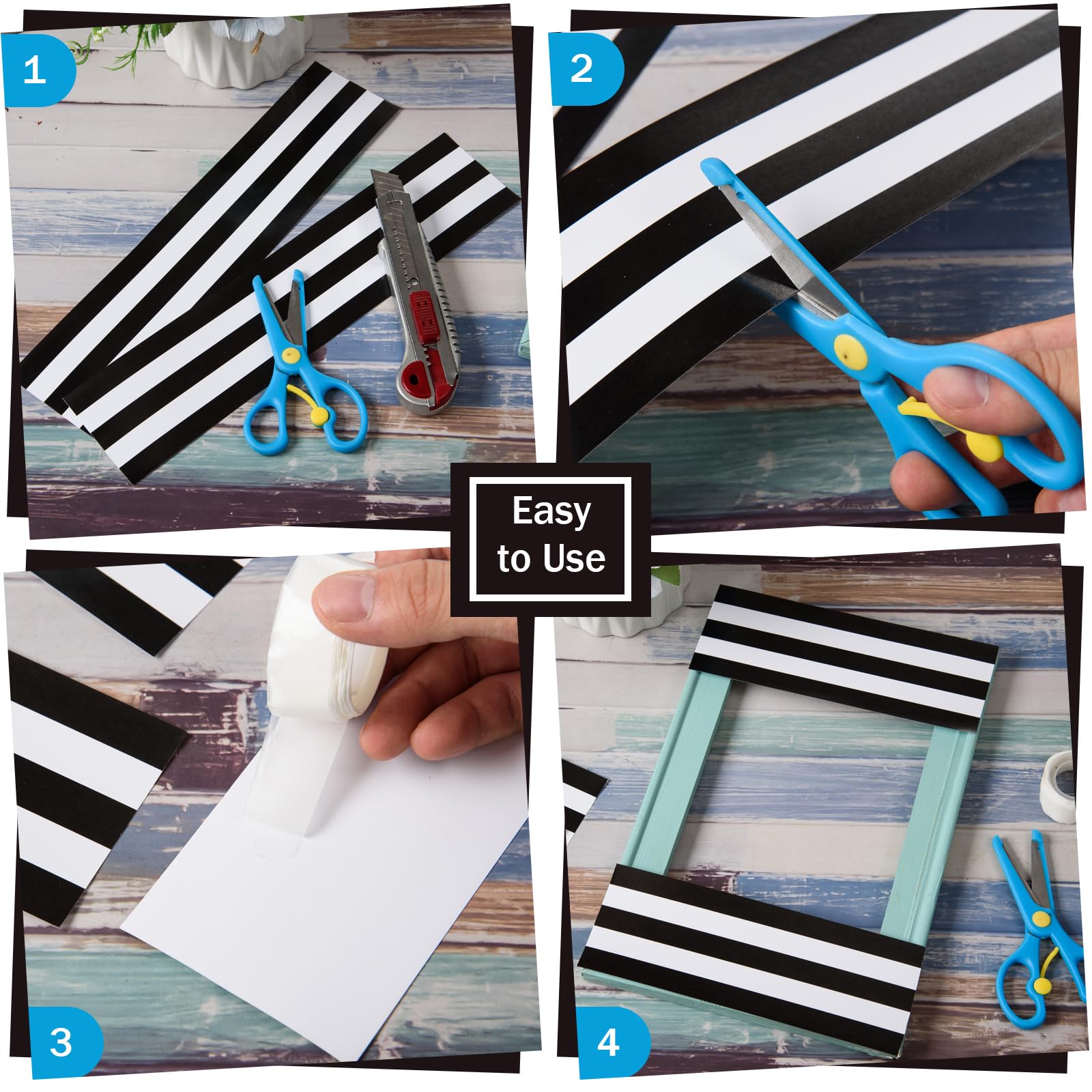 Snapklik.com : 72 Feet Black And White Stripes Bulletin Board Border ...