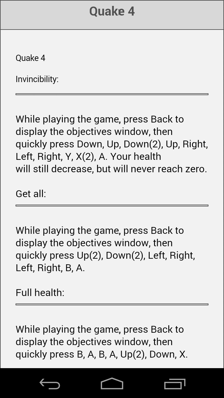 Cheat Book for Xbox360 - App on Amazon Appstore