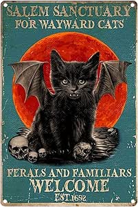 Amazon.com: Vintage Metal Tin Sign Cat Retro Tin Decorative Sign Wall ...
