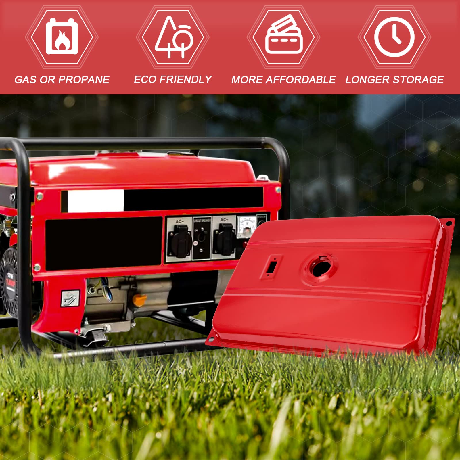 Snapklik.com : TEMSONE Universal 7 Gallons Generator Gas Fuel Tank