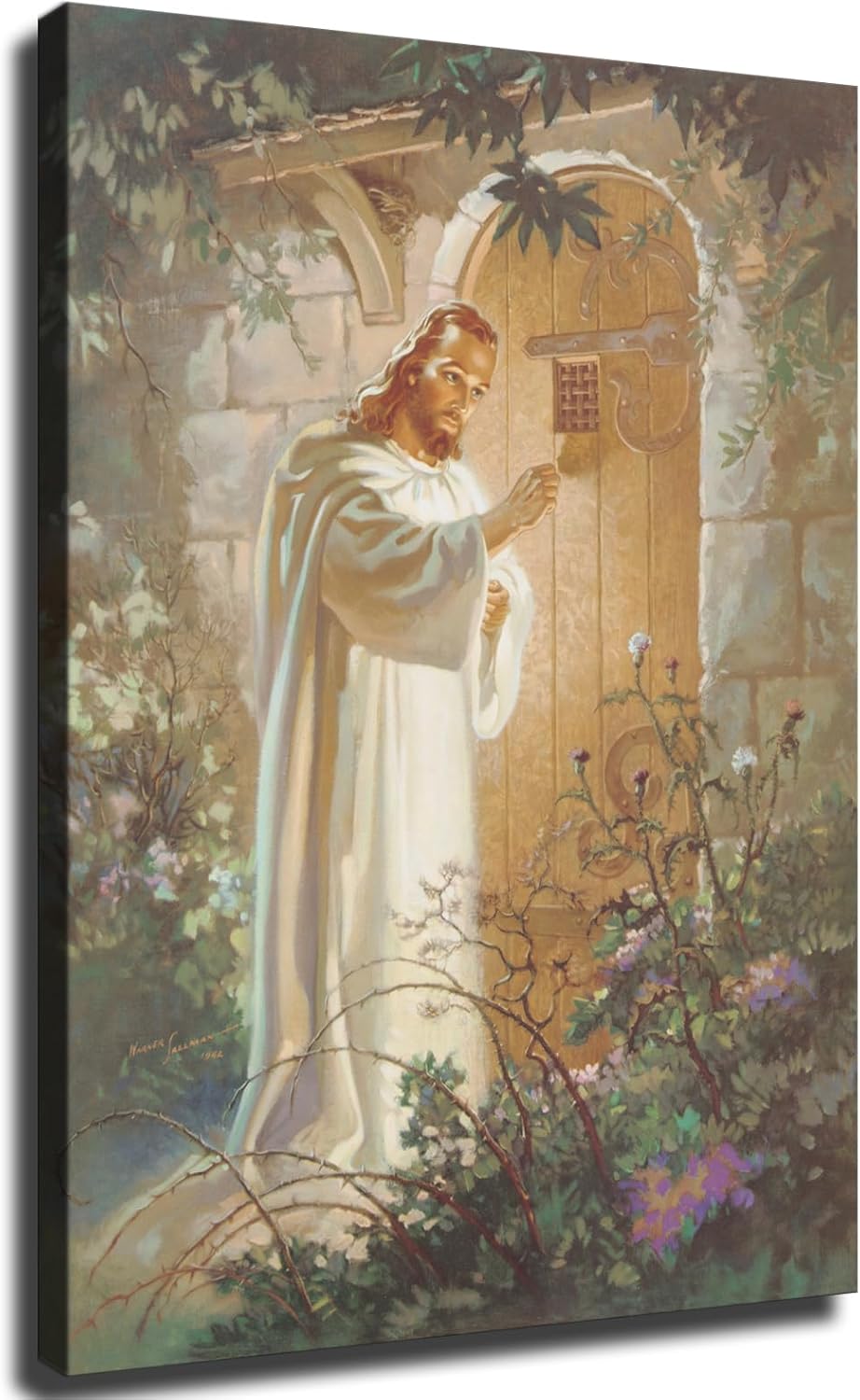 Amazon.com: ZeeHxq Jesus Is Knocking At The Door Painting Jesus Christ ...