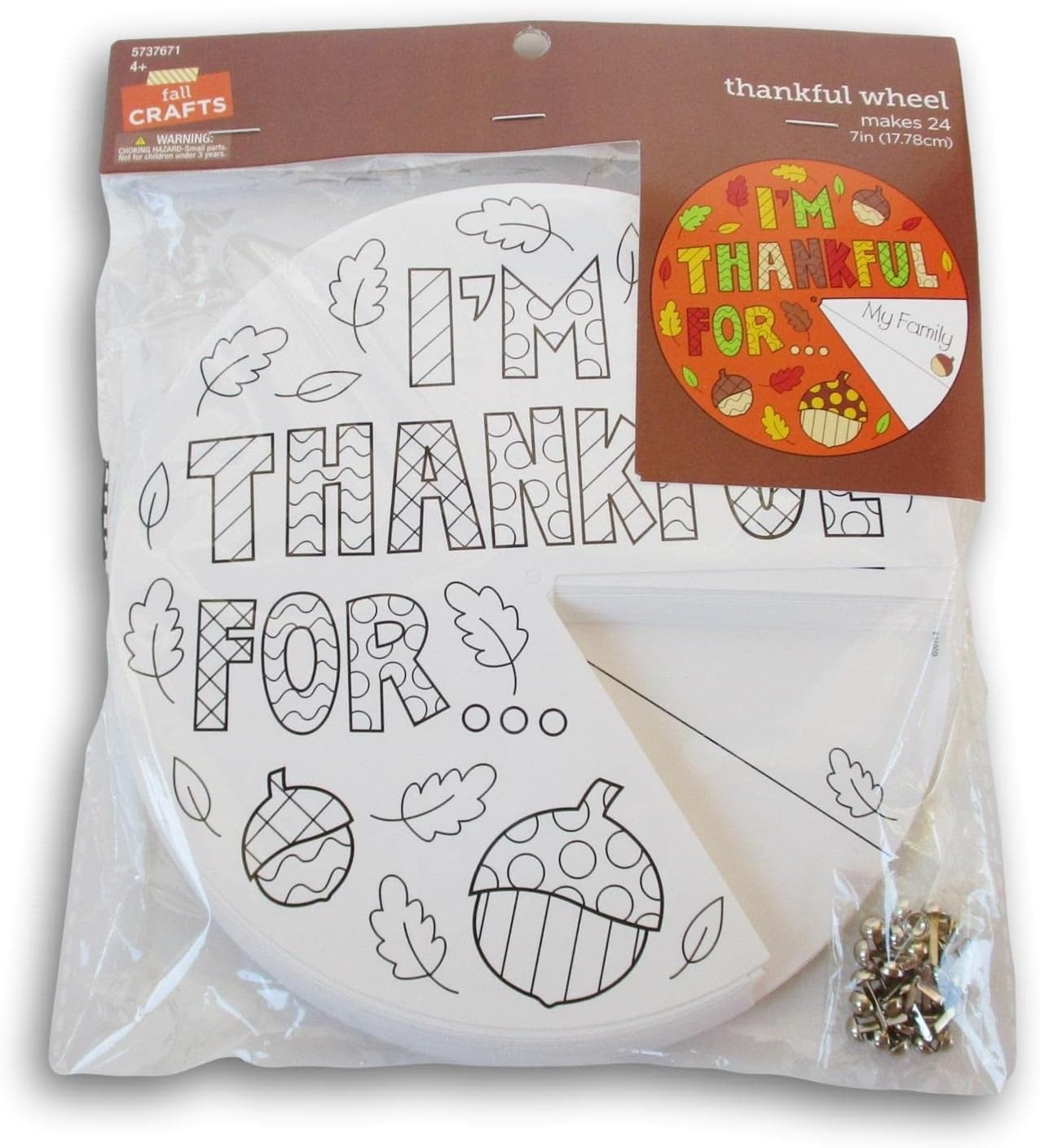Amazon.com: Fall Crafts Thankful Wheel Autumn Craft Kit for Classrooms ...