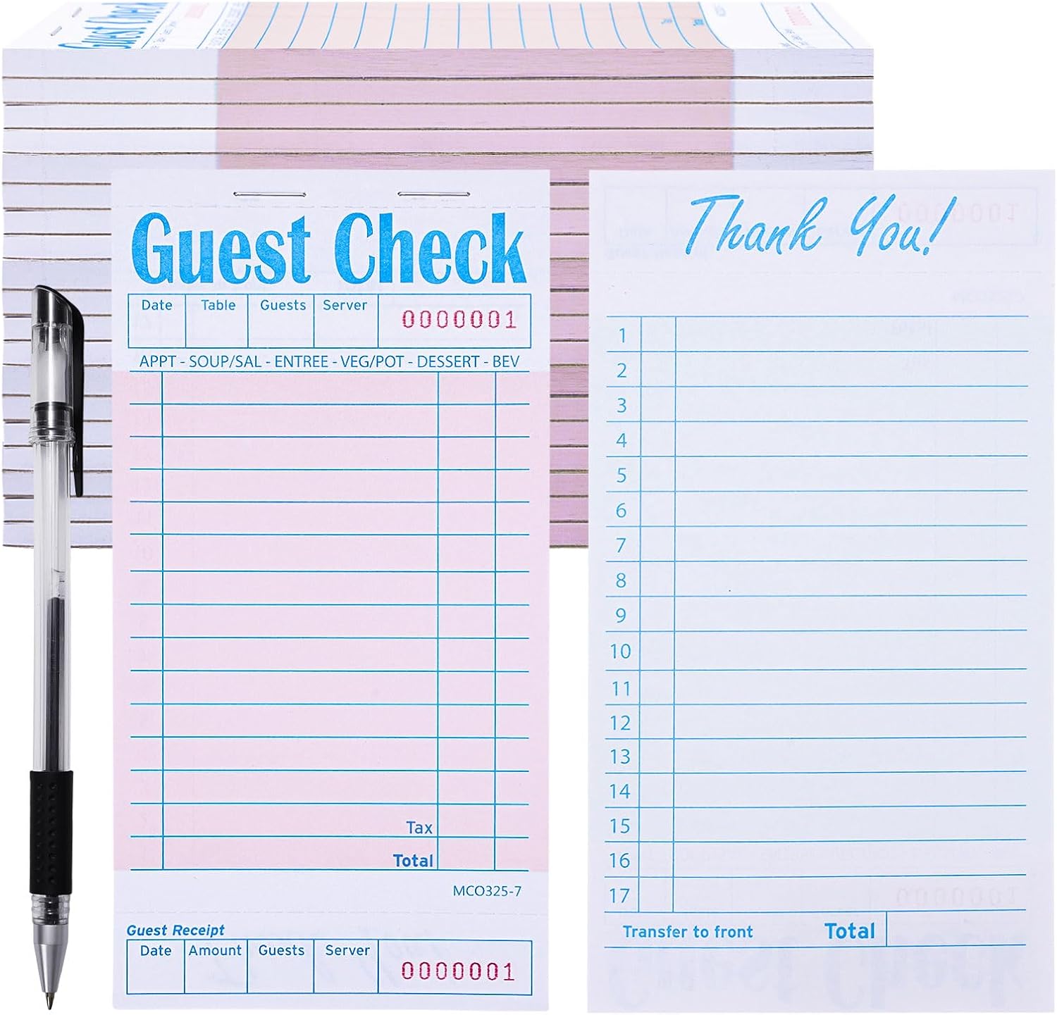 Amazon.com: AnyDesign 6 Pack Guest Check Pads Server Check Books 3.5x6 ...