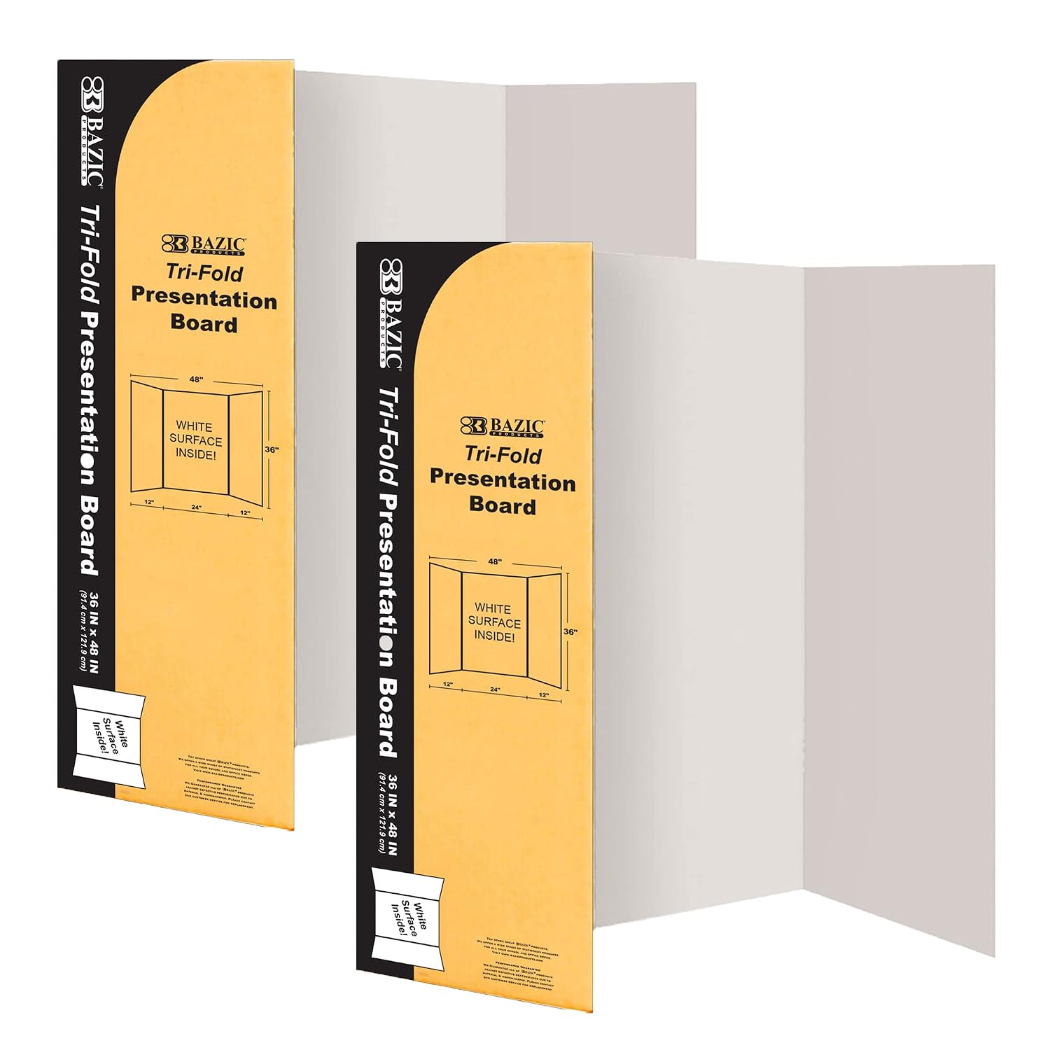 BAZIC Products Trifold Poster Board – White Corrugated Cardboard ...