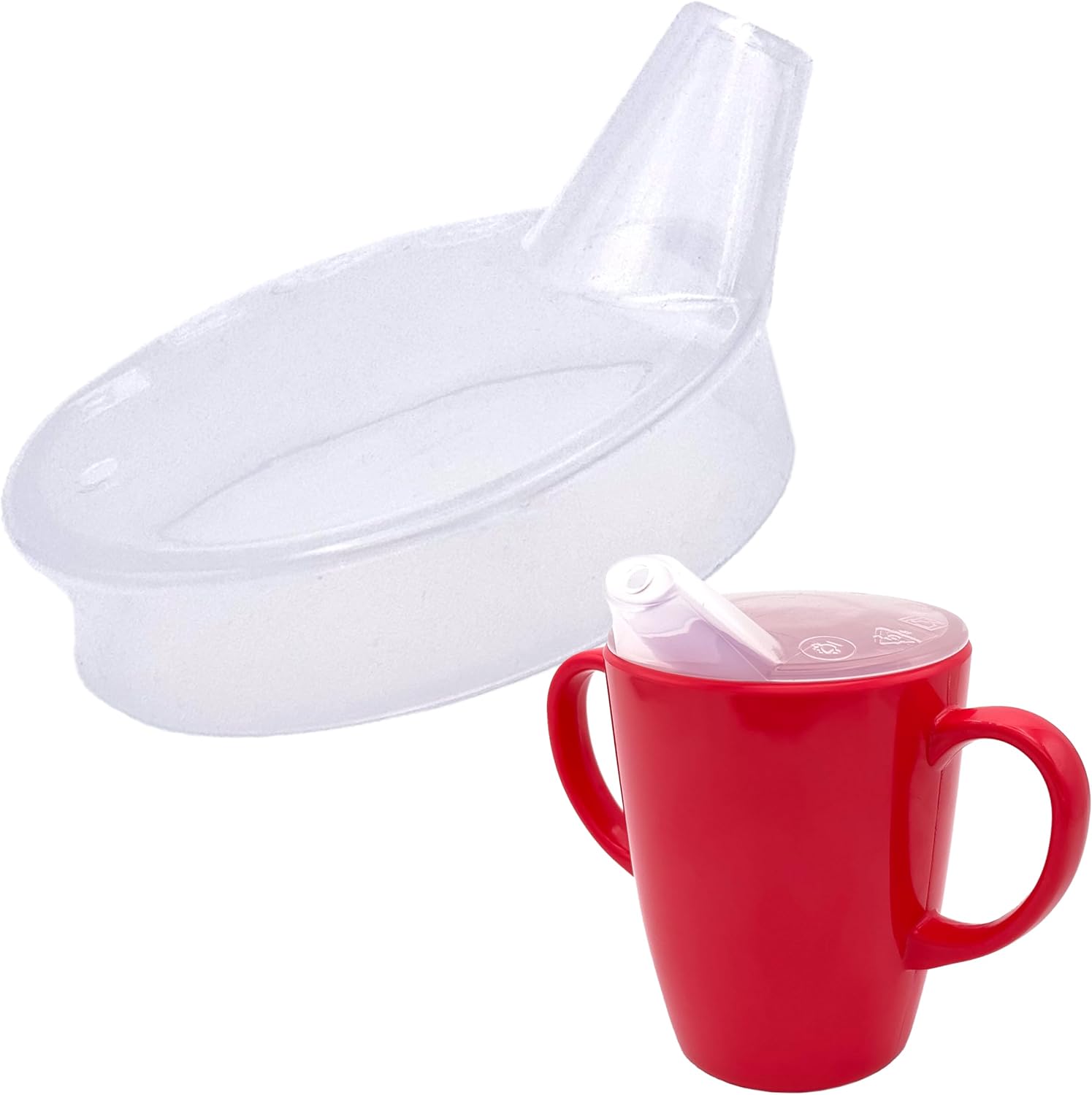 Rosa Lifestyle Spouted Mug Lids (Pack of 2) - Clear, Spill-Proof, Easy ...