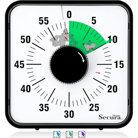 Amazon.com: Secura Home 7.5 Inch Visual Timer, 60 Minute Oversize ...