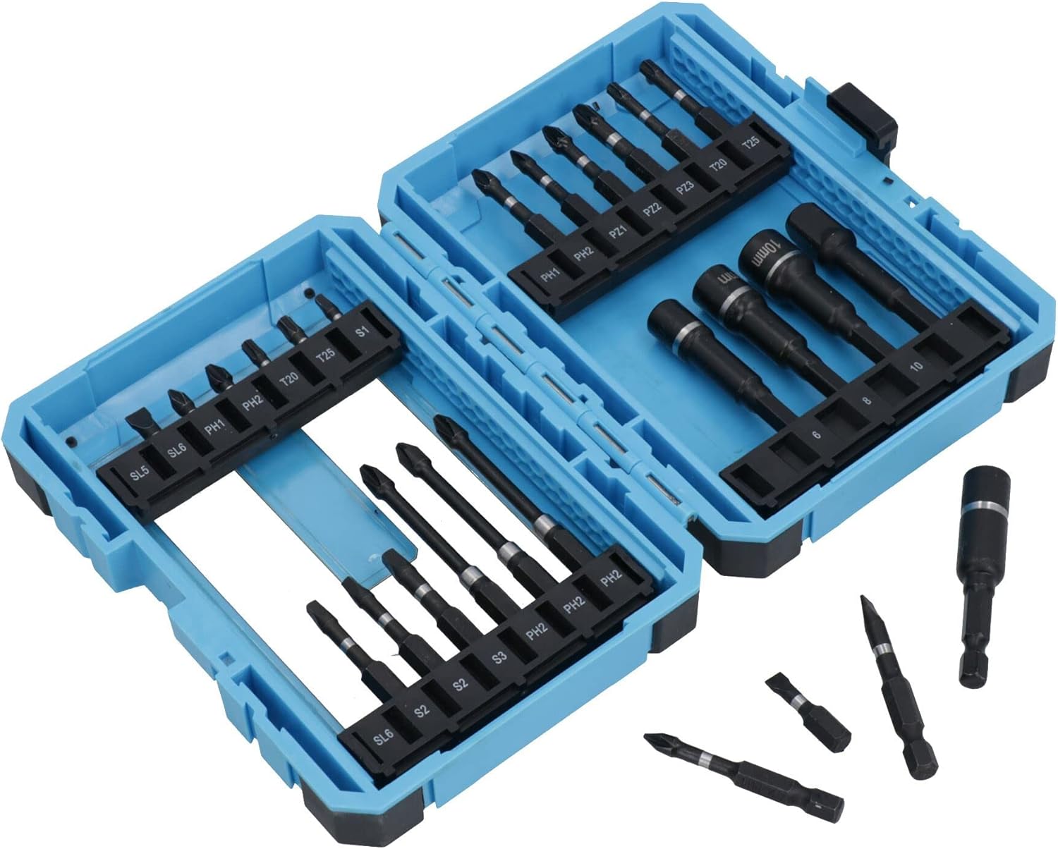 Impact Screwdriver And Nut Driver Bits Phillips Pozi Slotted 26pc ...