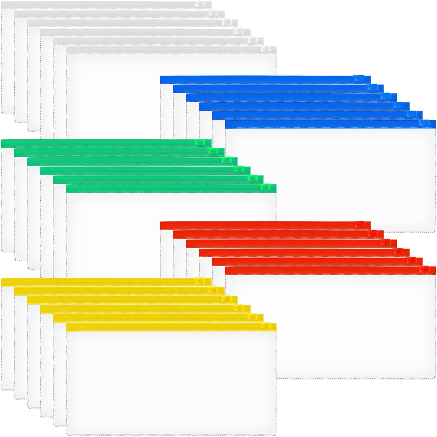 Glarks 30Pcs A6 Size Poly Zip Envelopes Mesh Zipper Pouch Envelope ...