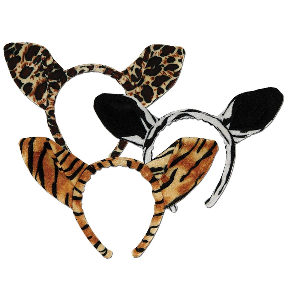 Amazon.com: Soft-Touch Animal Print Ears (asstd leopard, tiger, zebra ...