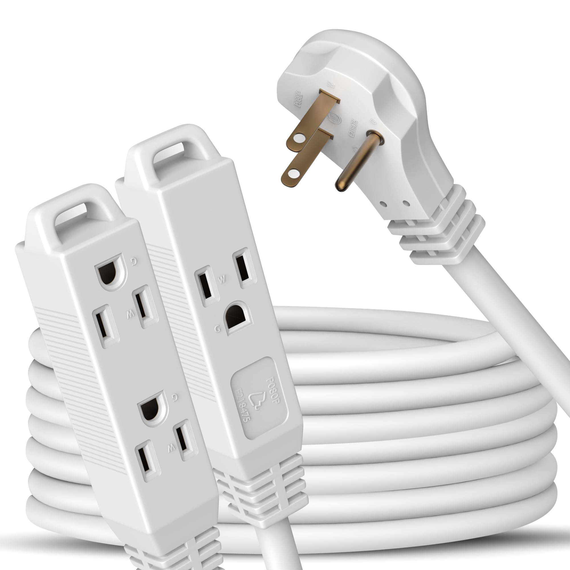 Amazon.com: Flat 3-Outlet Extension Cord 25 Ft for Indoor Use by ...