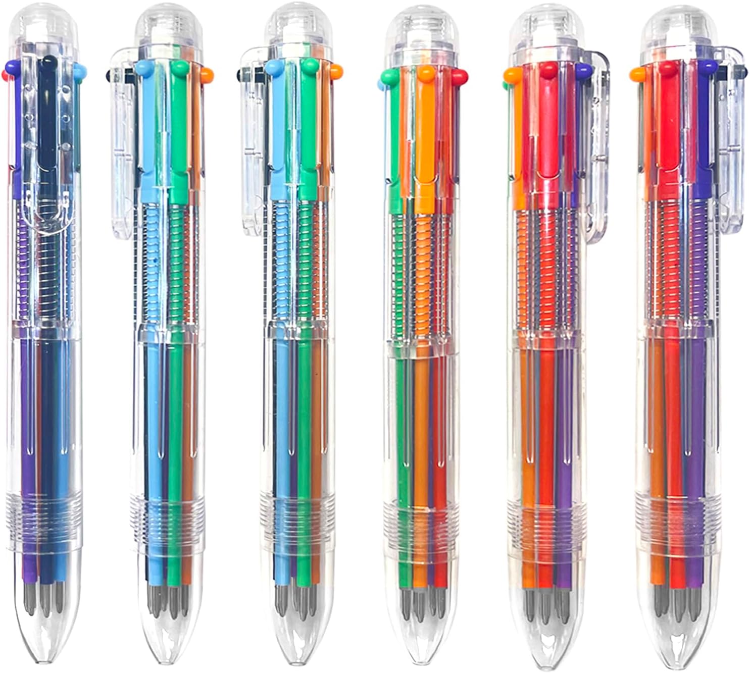 Amazon.com : Drenubal Multicolor Ballpoint Pen 1.0mm, 6-Color ...