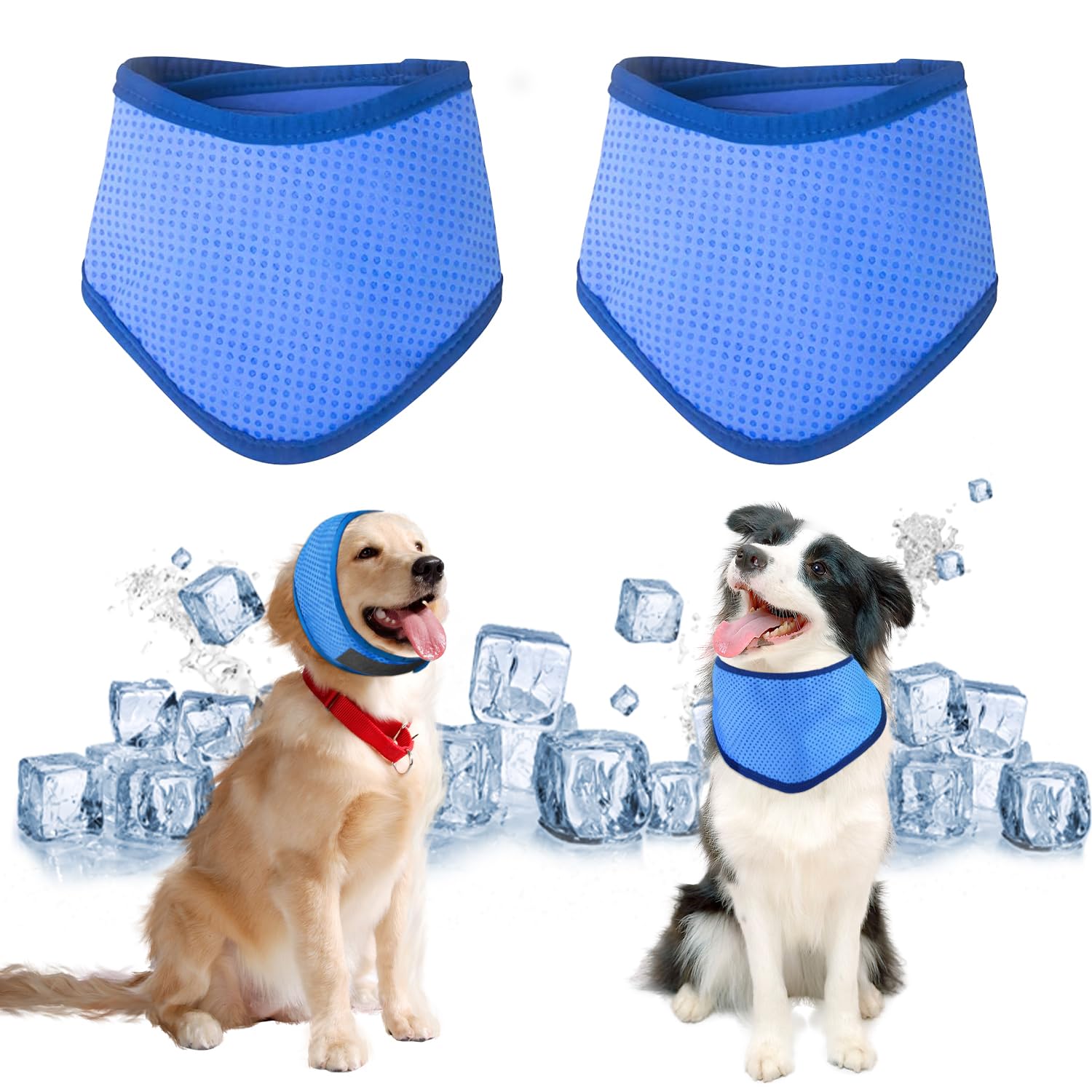 Dog Cooling Collar 2 Pack Ajustable Summer Pet Neck Collar Dog ...