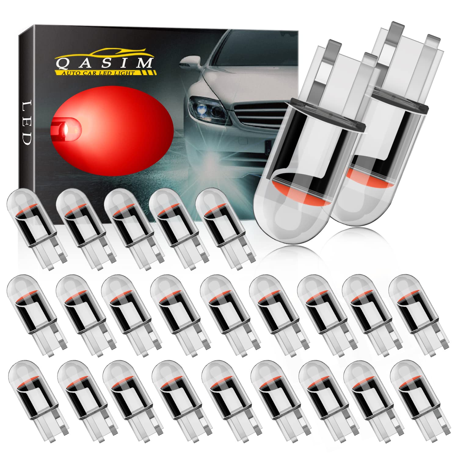 Amazon.com: Qasim T3-1/4 Wedge Base bulbs 2825 194 LED Car Light Bulb ...