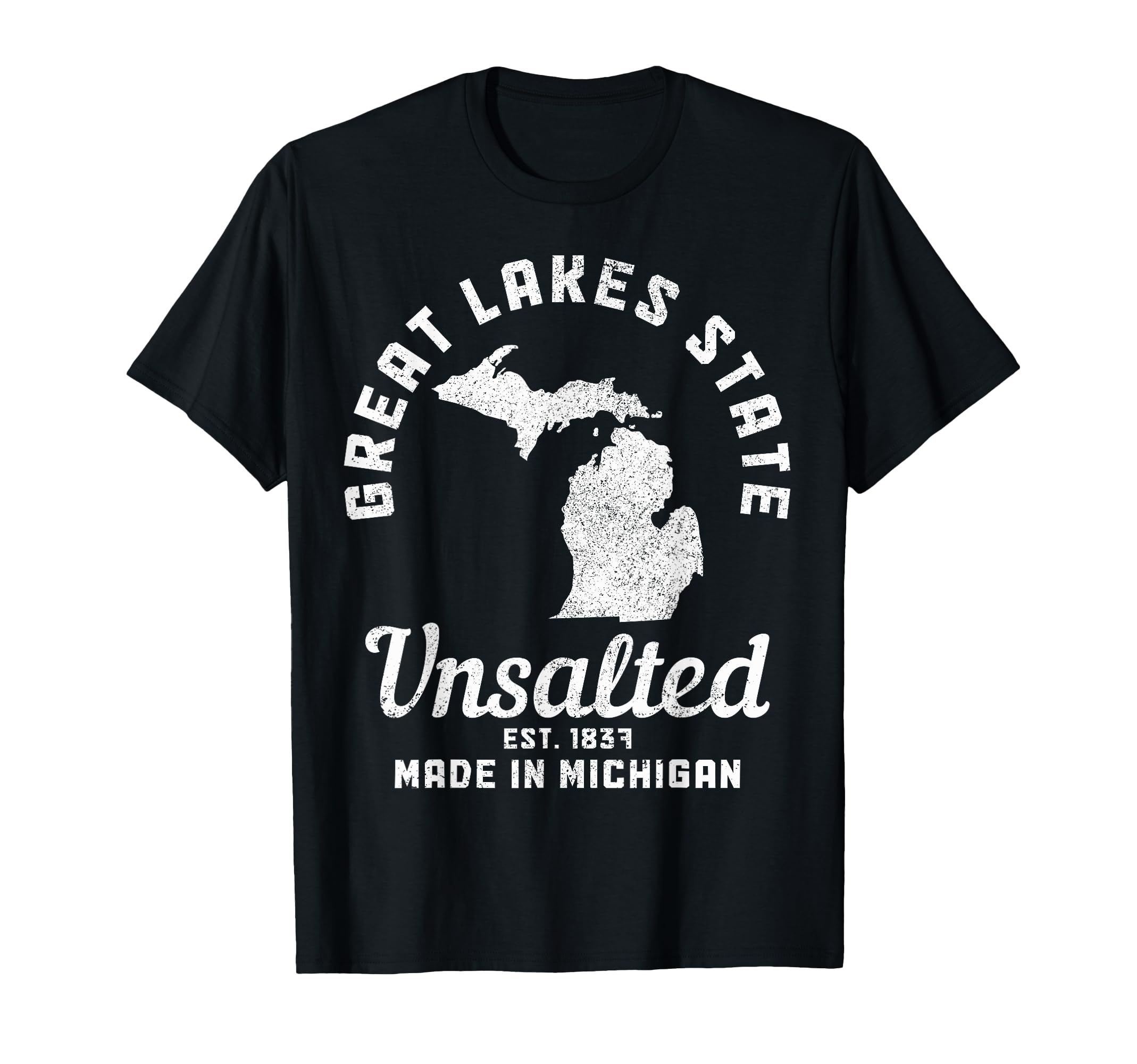 Amazon.com: Michigan Great Lakes State Map Pride Vintage T-Shirt ...