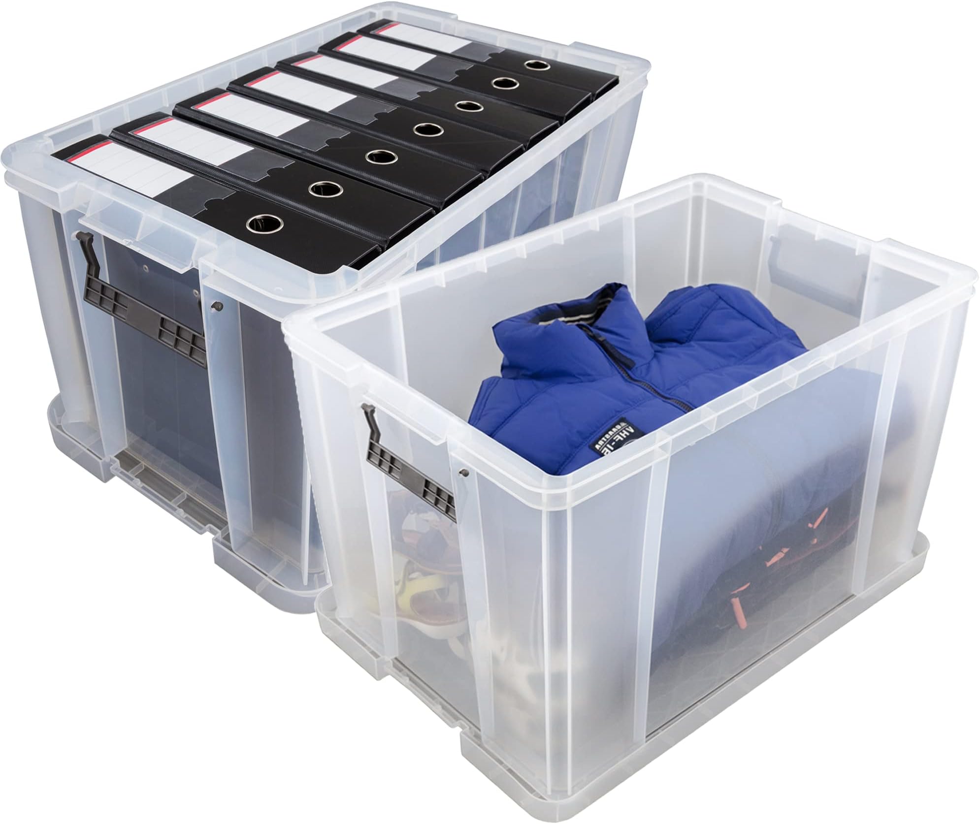 STRONG Storage Boxes, 10L, 15L, 36L Snap Closure, Stackable, Living ...