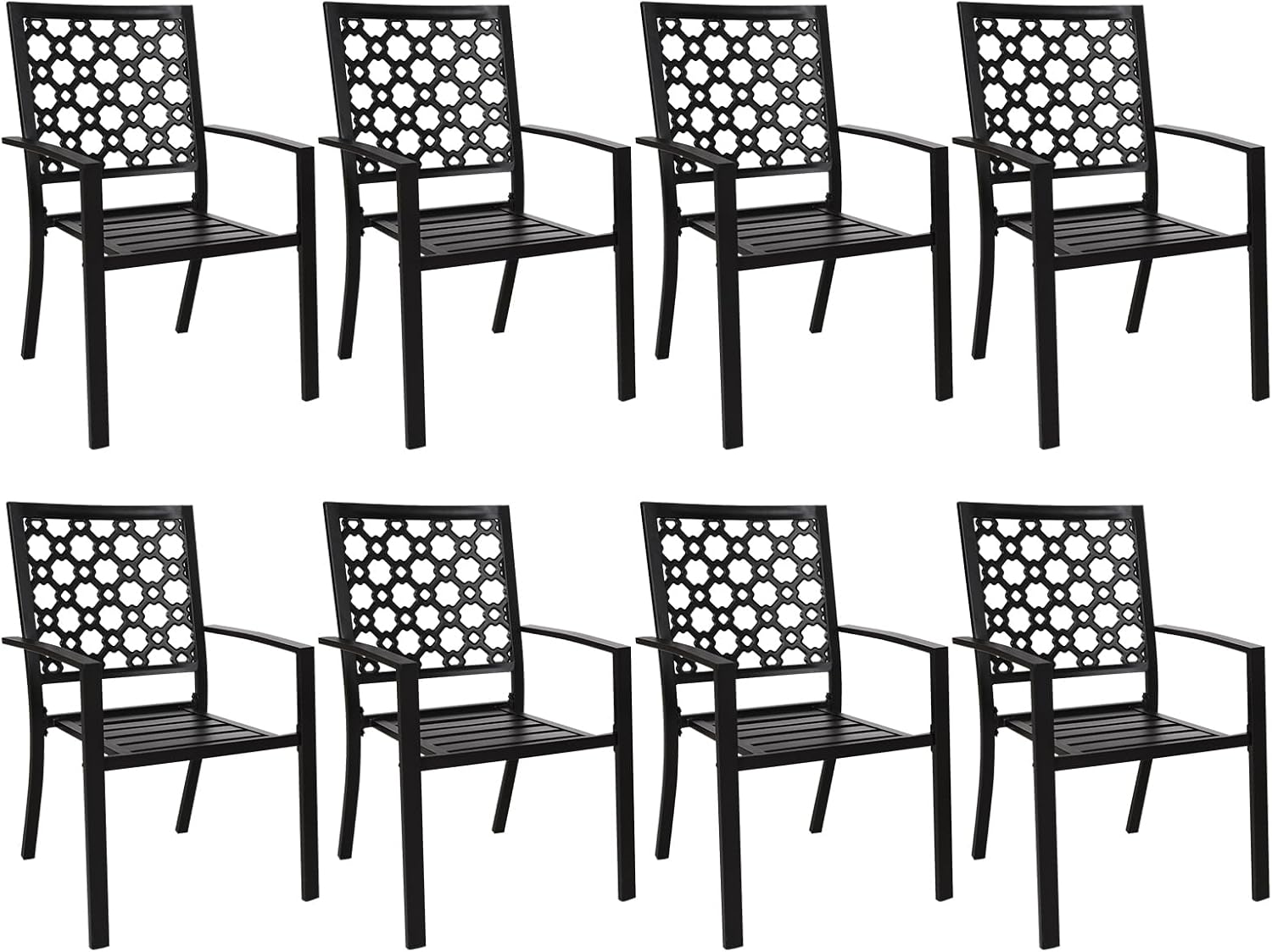 Amazon.com: MEOOEM Patio Dining Chairs 8PC Outdoor Outdoor Metal ...