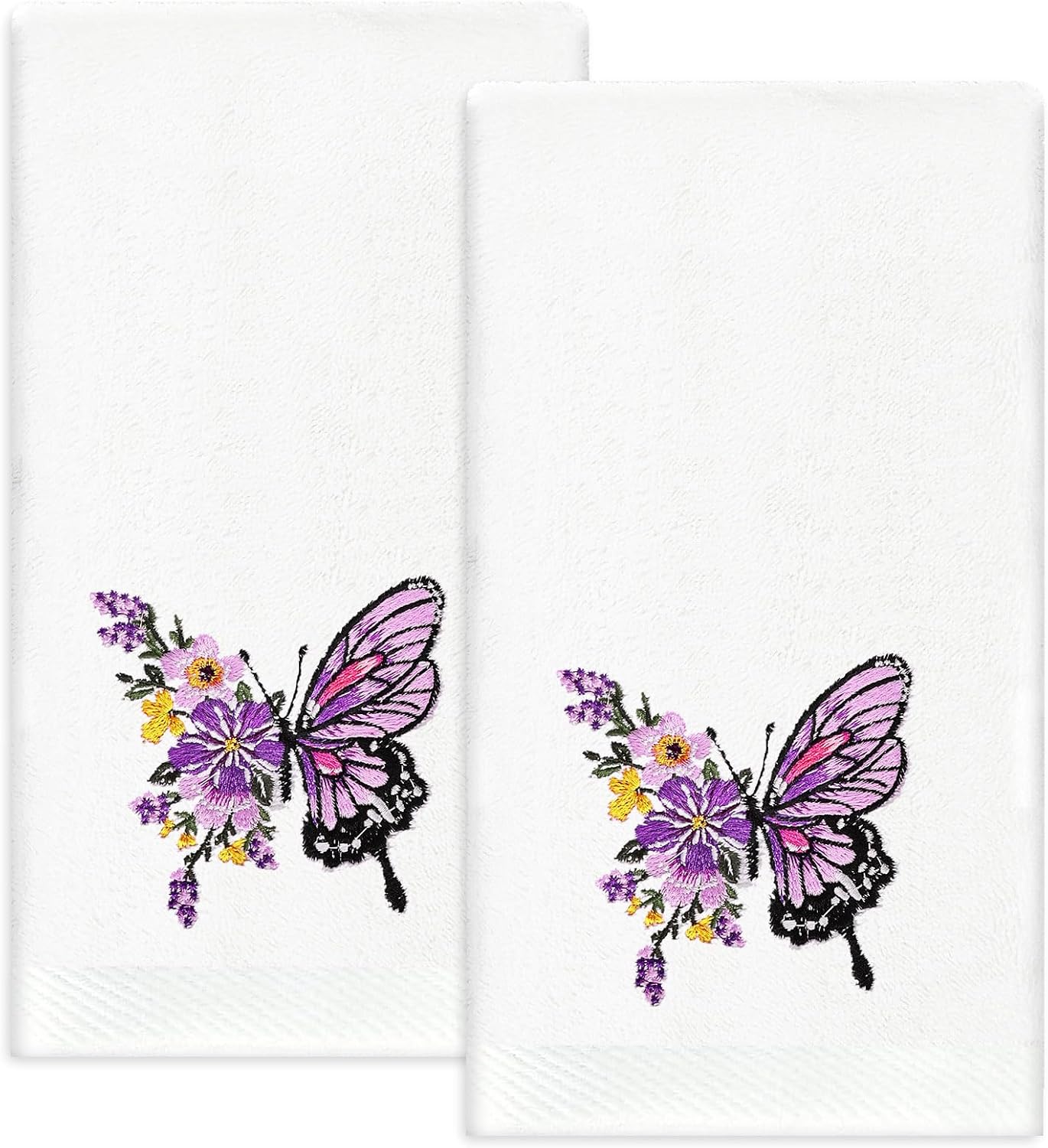 Amazon.com: JarThenaAMCS 2 Pack Floral Butterfly Hand Towel Spring ...