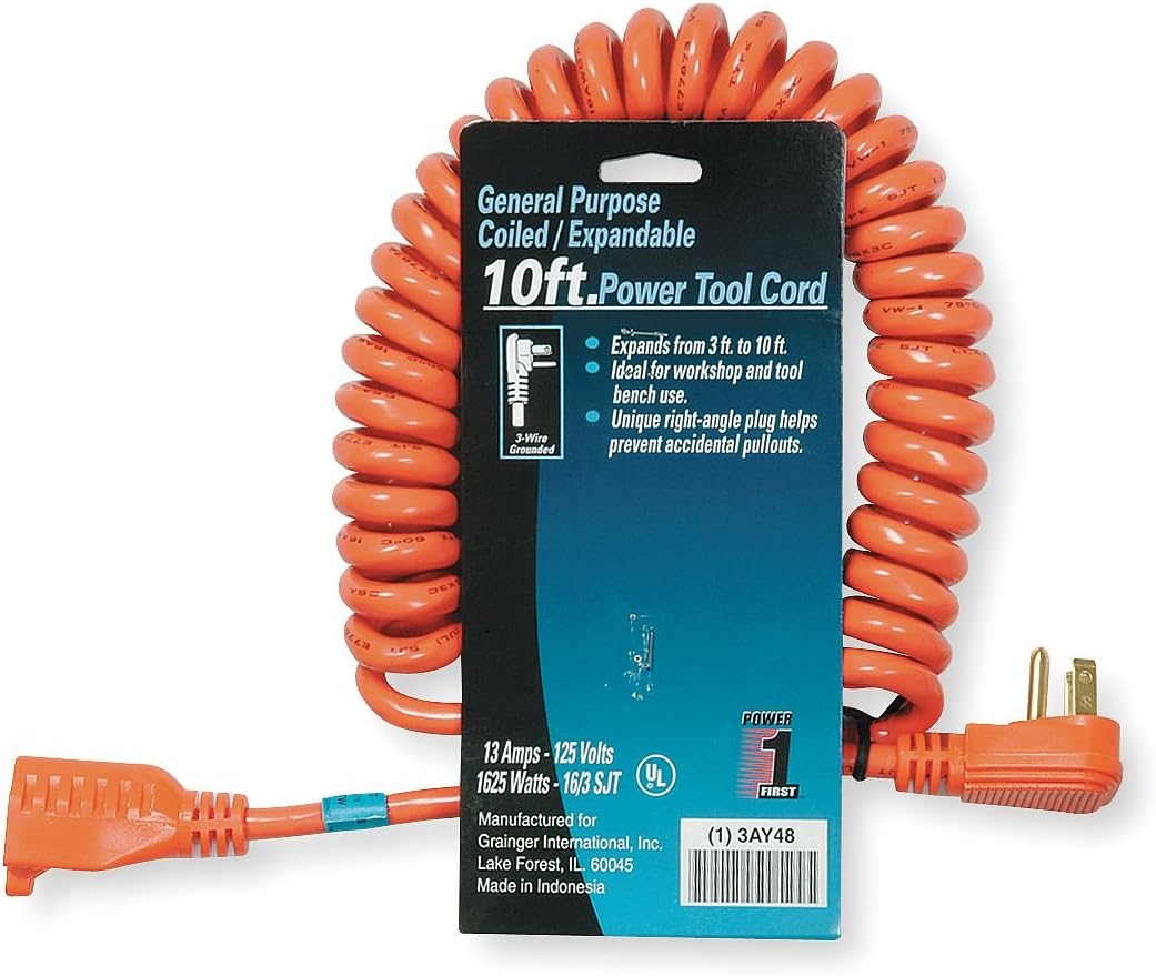 Amazon.com: Monoprice Coiled Power Tool Extension Cord - 3 Feet - 10 ...