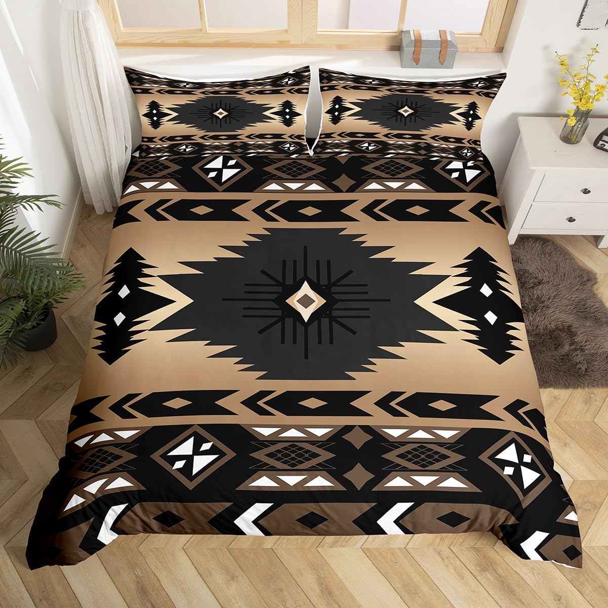 Amazon.com: Western Decor,Vintage Exotic Indian Geometric Comforter ...