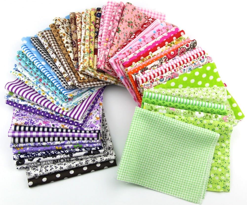 Amazon.com: Fabric Patchwork Craft Material Mixed Squares Bundle 2025cm ...