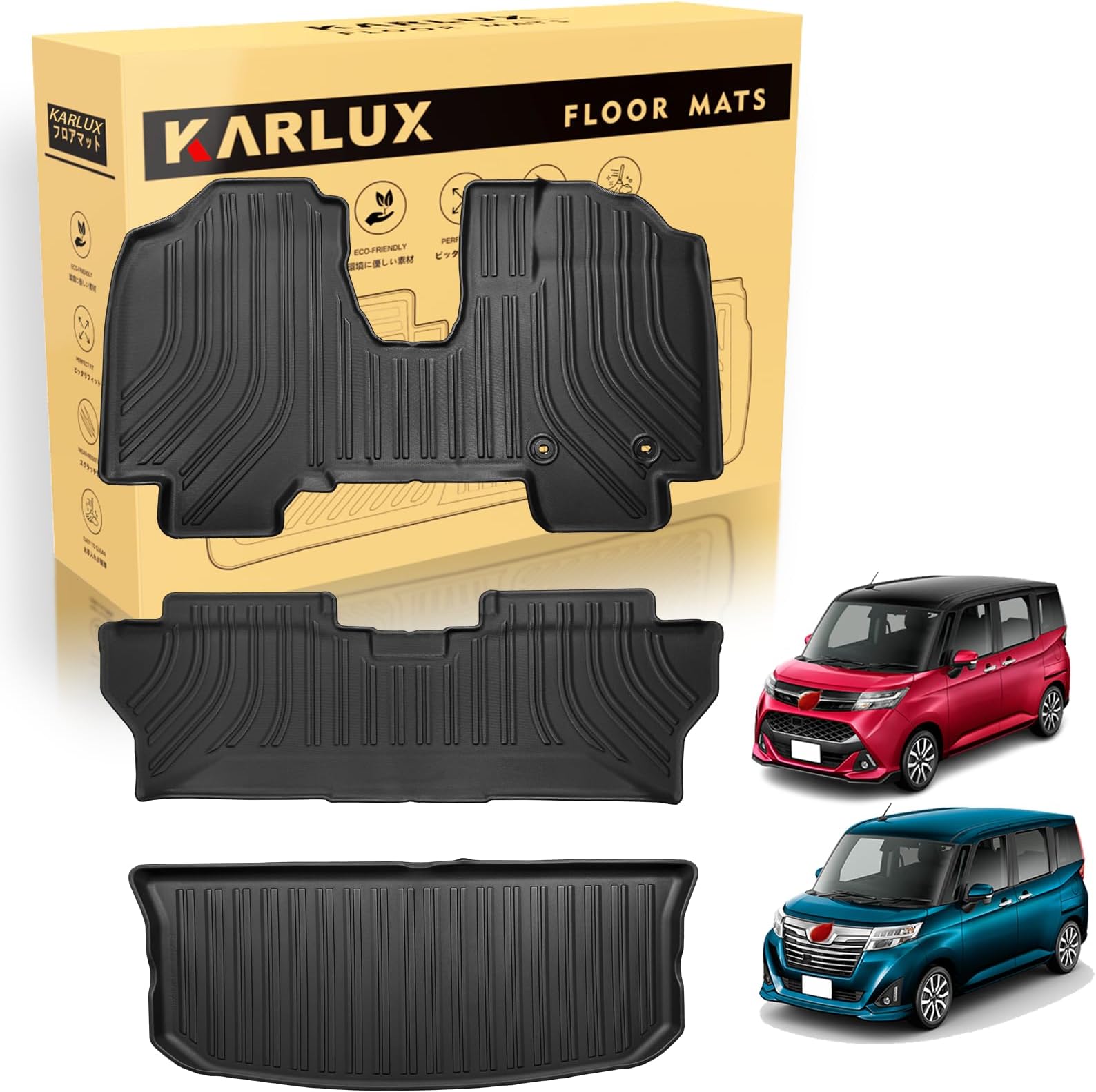 Amazon | 「MENIIKAR」トヨタ ルーミータンク ROOMY TANK専用 フロアマット＆ラゲッジマット。3Dカーマットが防水 ...