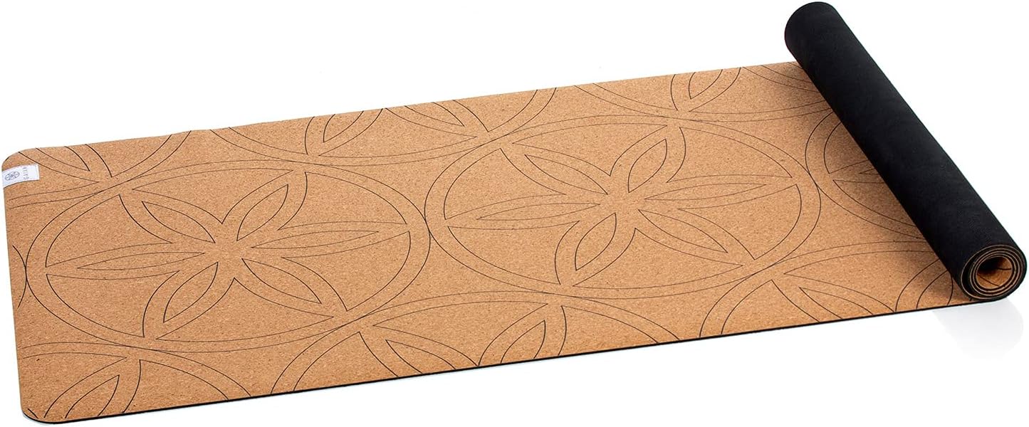 Gaiam Cork Yoga Exercise Mat | Natural Sustainable Cork Resists Sweat ...