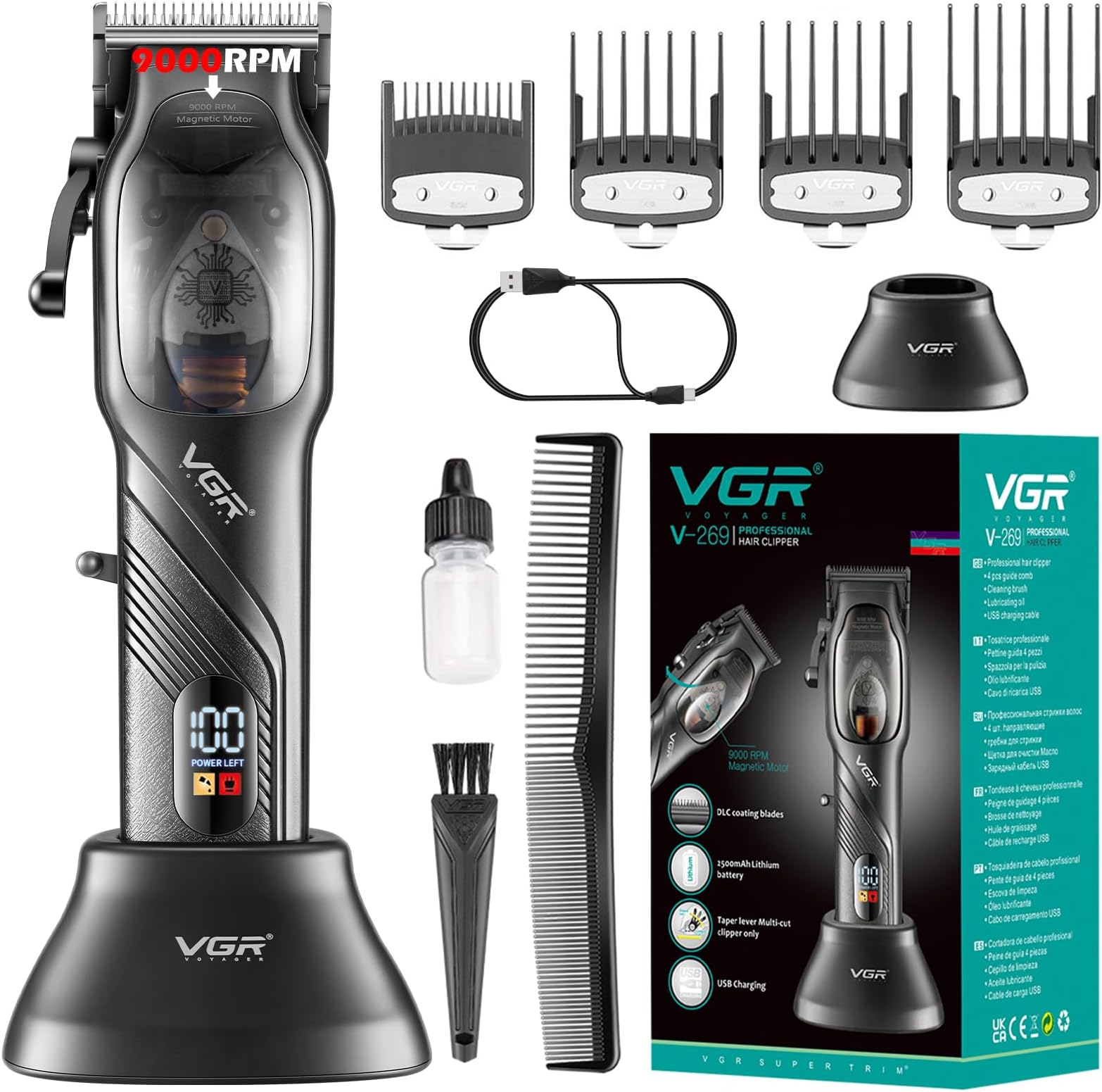 Amazon.com: VGR Professional Hair Clippers for Men, Electric Adjustable ...