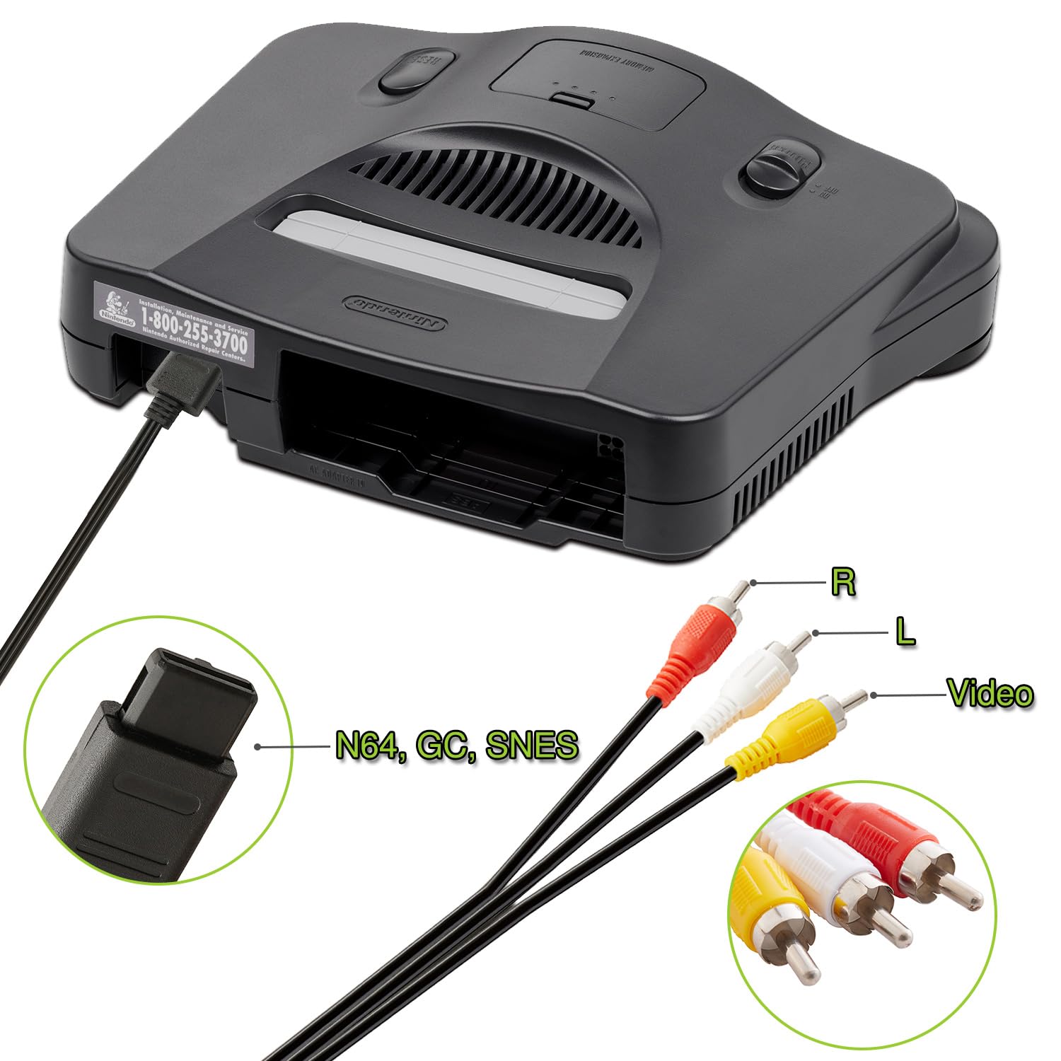 Snapklik.com : N64 AV Cable - Replacement For Nintendo 64 AV Cable ...