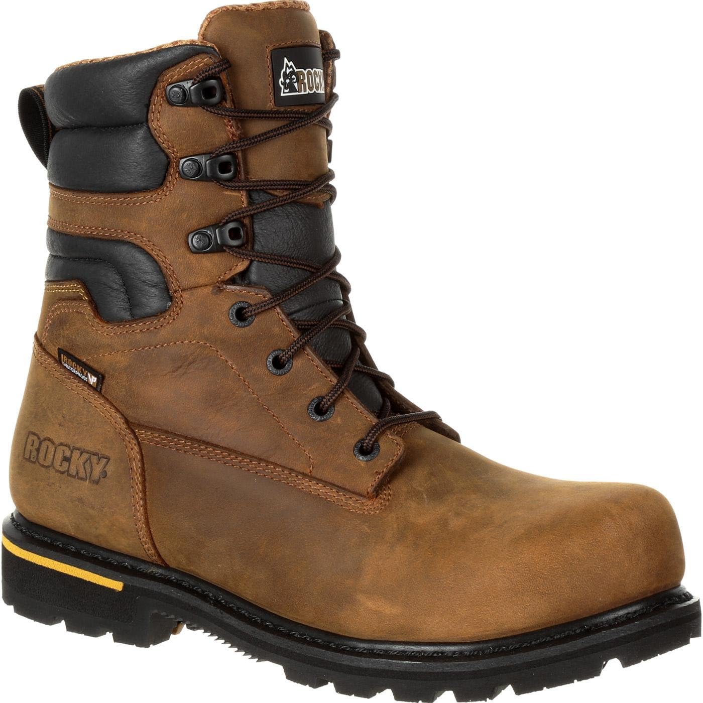 Amazon.com | Rocky Men's Governor Waterproof 8" Work Boot Safety Toe ...