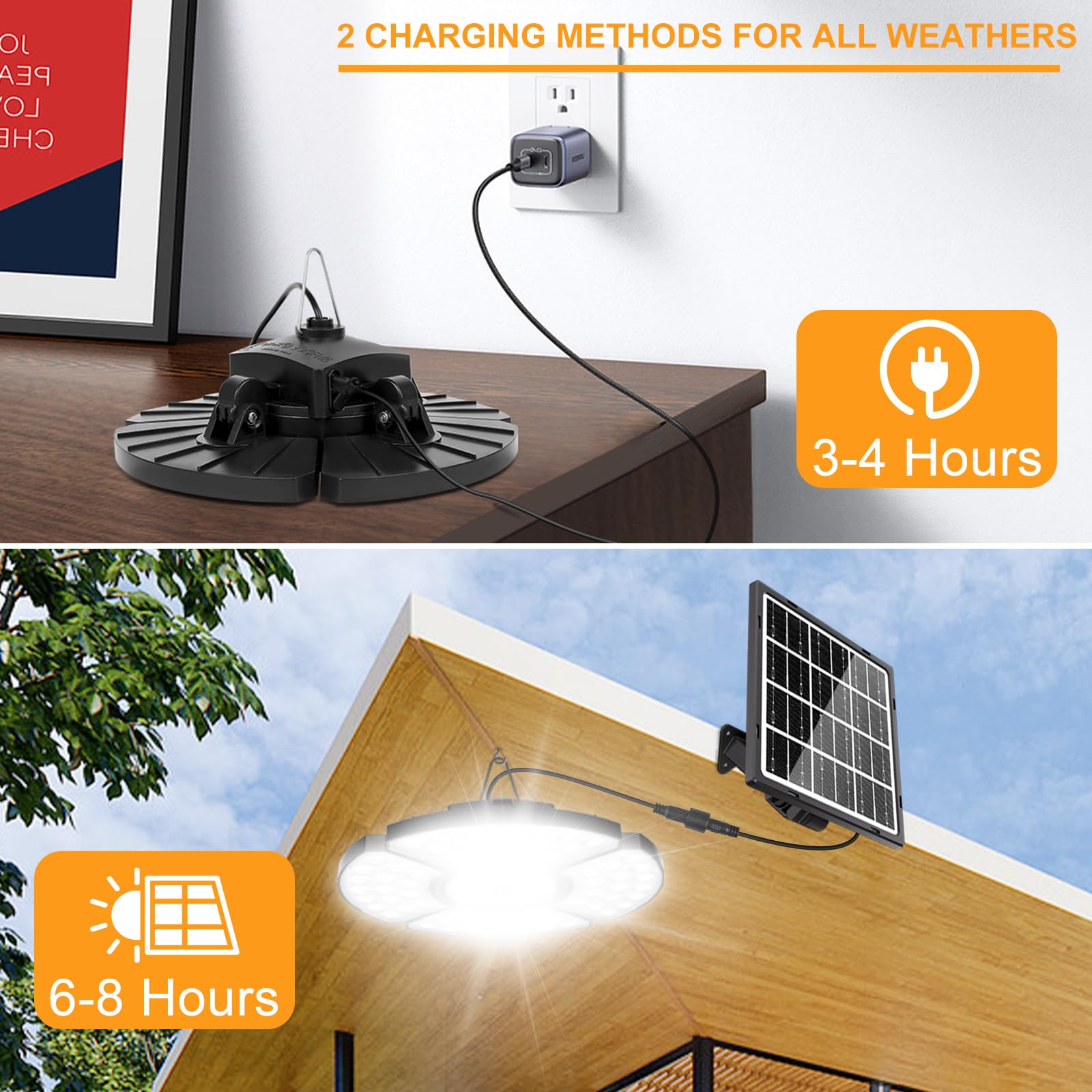 Snapklik.com : Solar Light For Shed Interior Outdoor 152 LED 4+1 ...