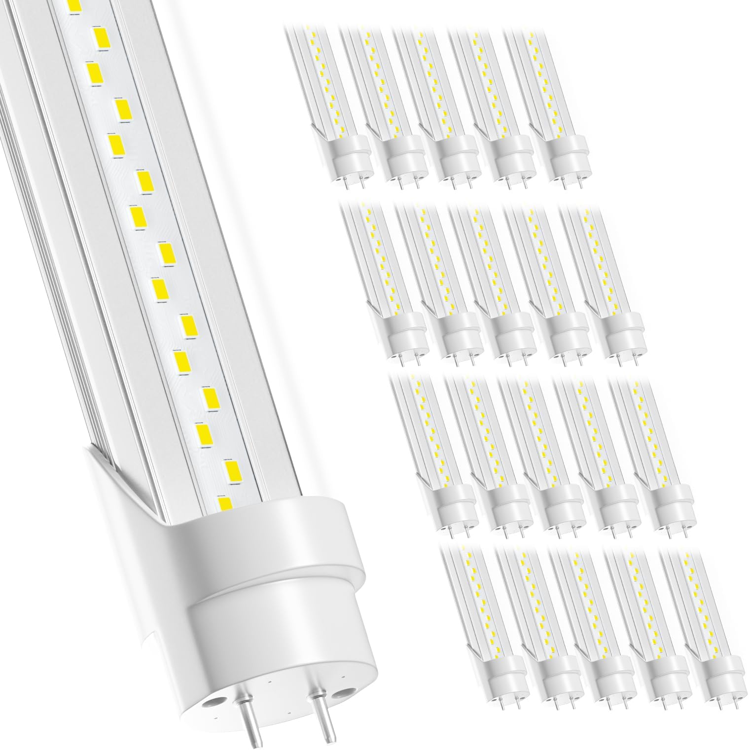 ELEKICO 20-Pack T8 Led Bulbs 4 Foot, 24W 3600LM 6500K Daylight 4' T8 Led Light Bulbs, Ballast ...